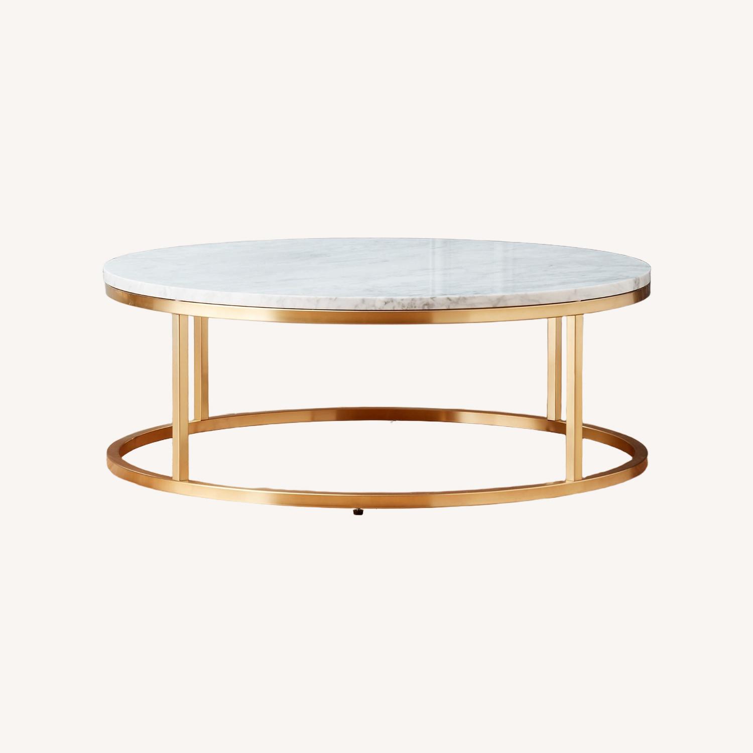 CB2 Marble 30” Coffee Table - AptDeco