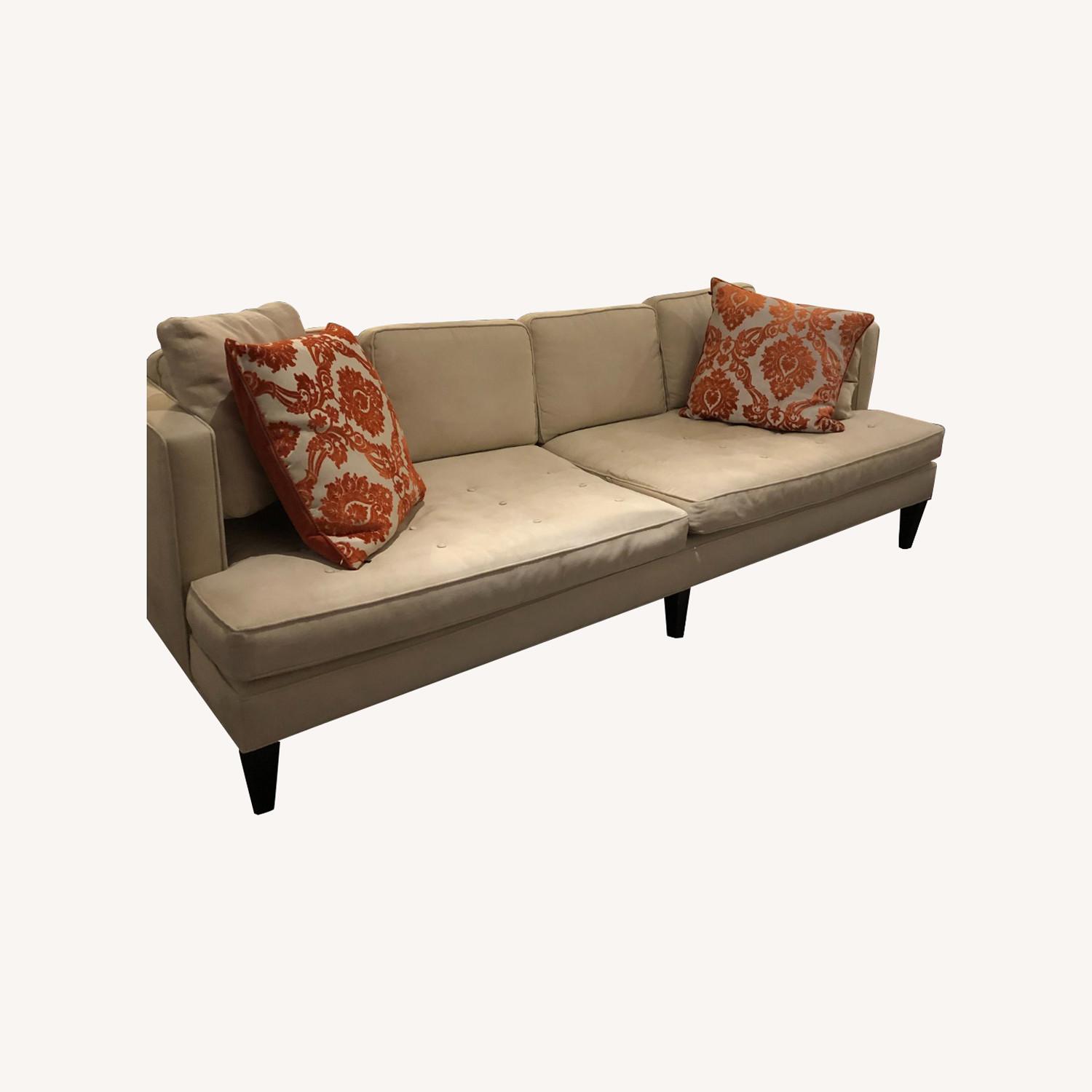 Room & Board Hutton Neutral Microsuede Sofa - AptDeco