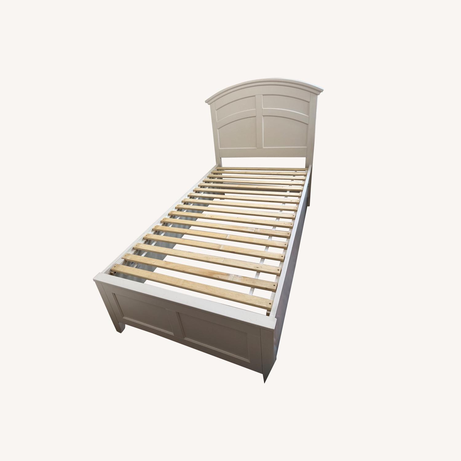 Raymour & Flanigan Kylie Cream Color Twin Bed Frame - AptDeco