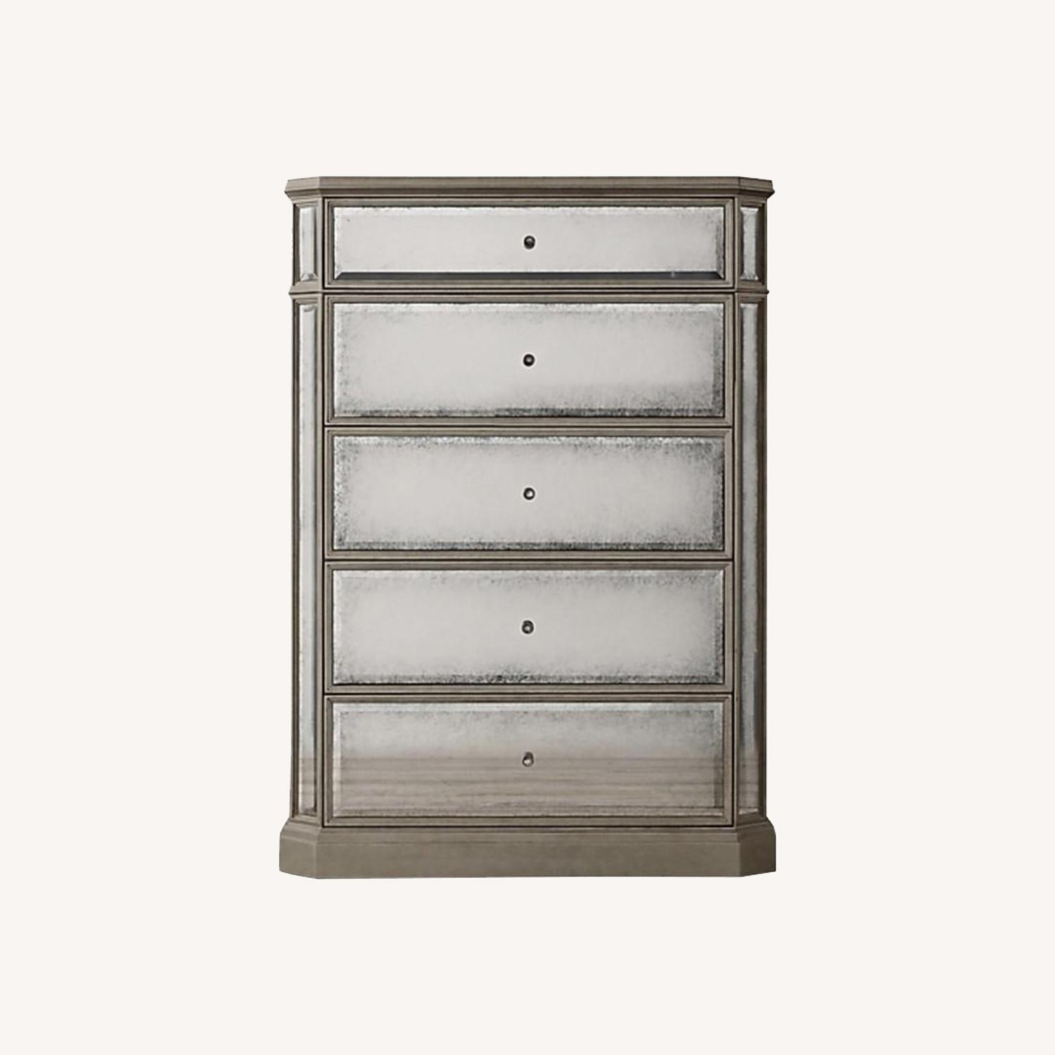 1930s French Mirrored 5-drawer Narrow Dresser - AptDeco