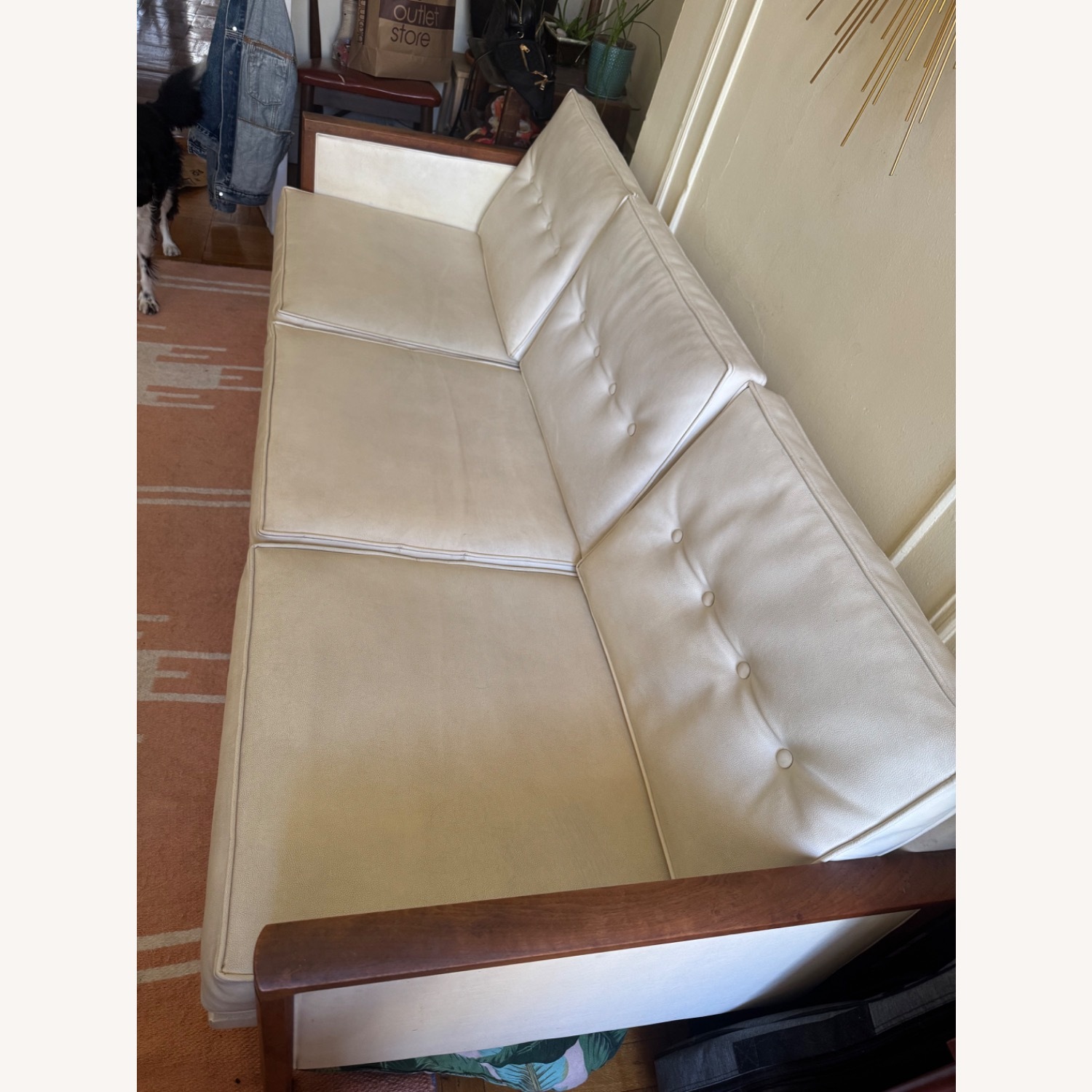 Vintage Mid Century Vinyl Sitting Couch - AptDeco
