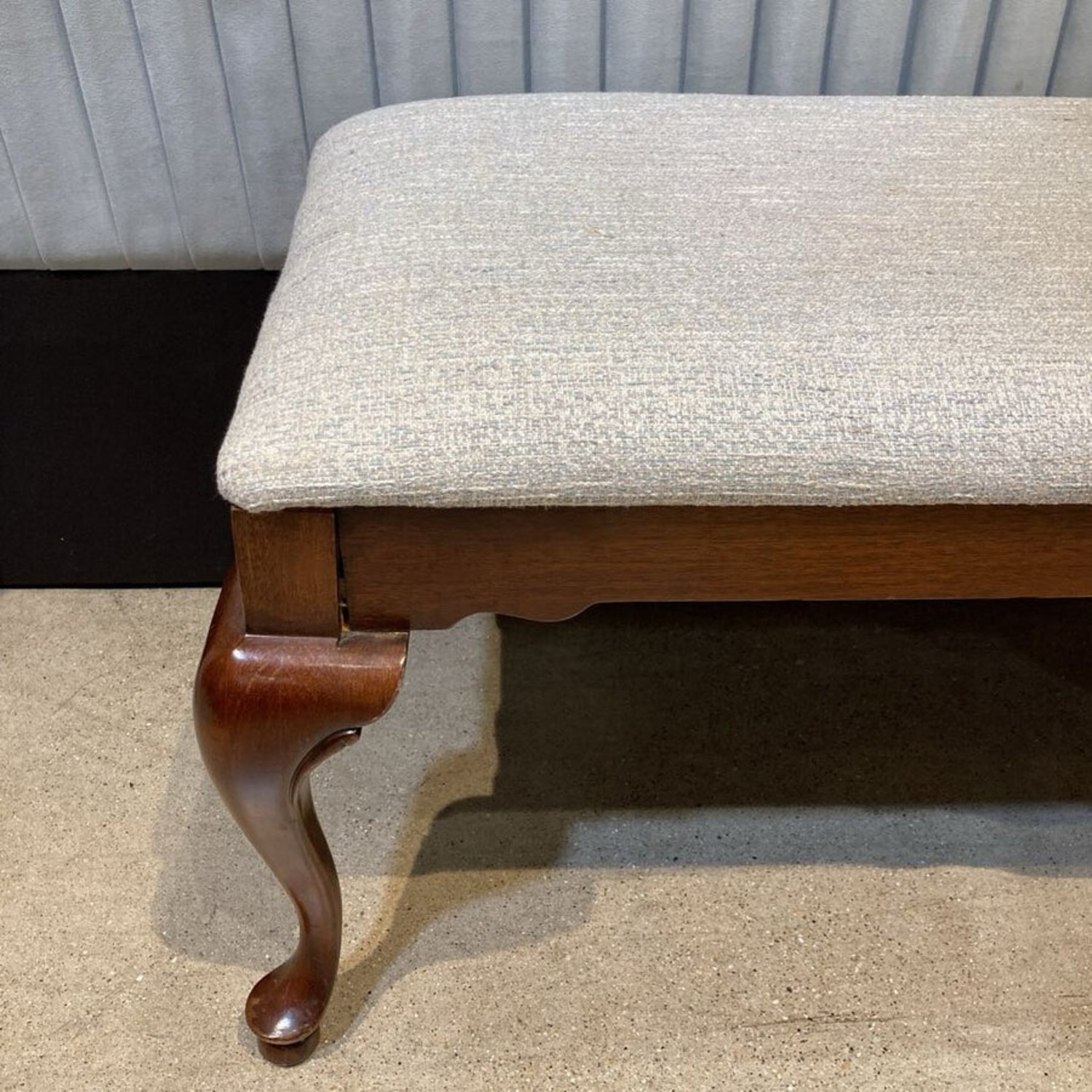 Upholstered Victorian Footed Bench - AptDeco