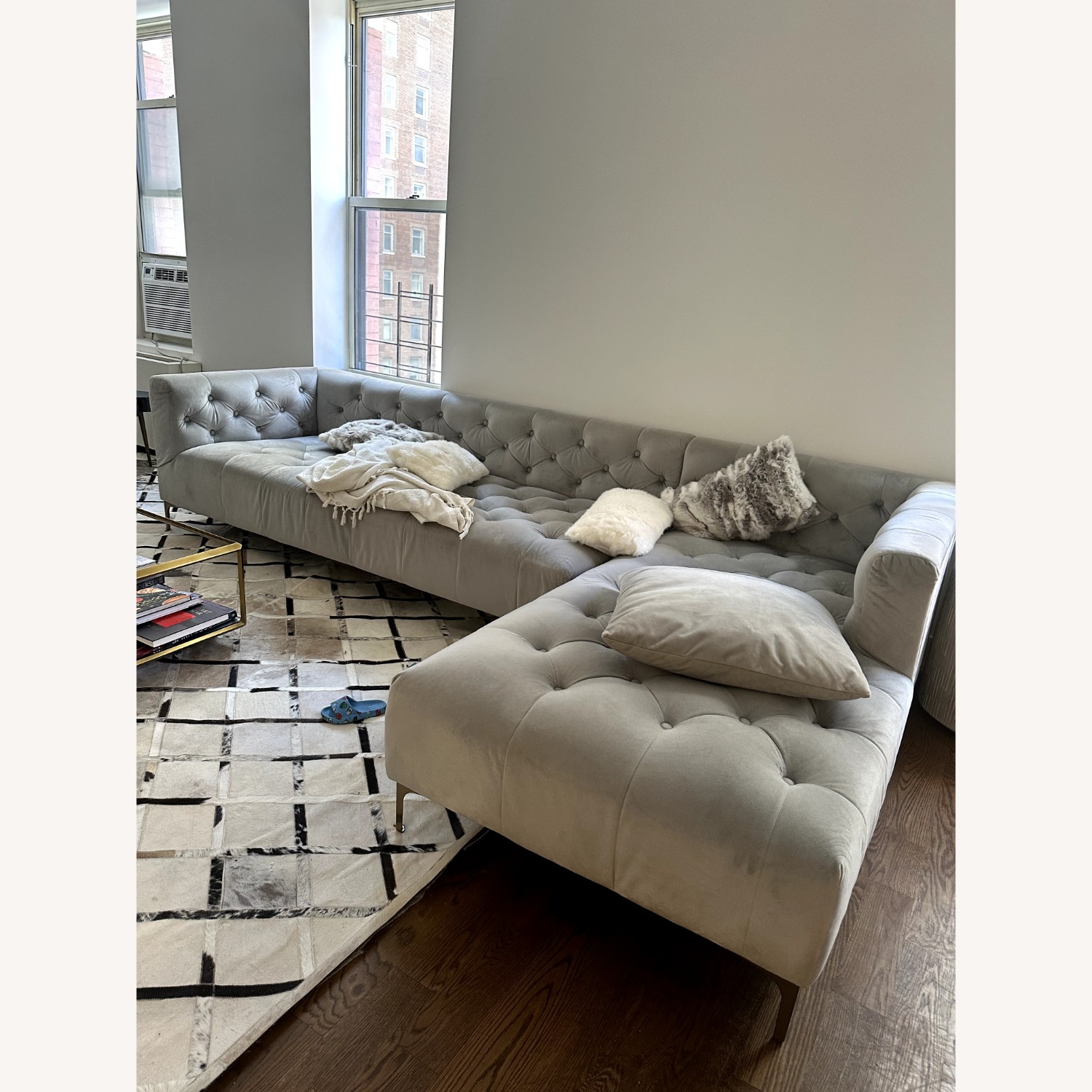 Interior Define Chesterfield Sectional - AptDeco