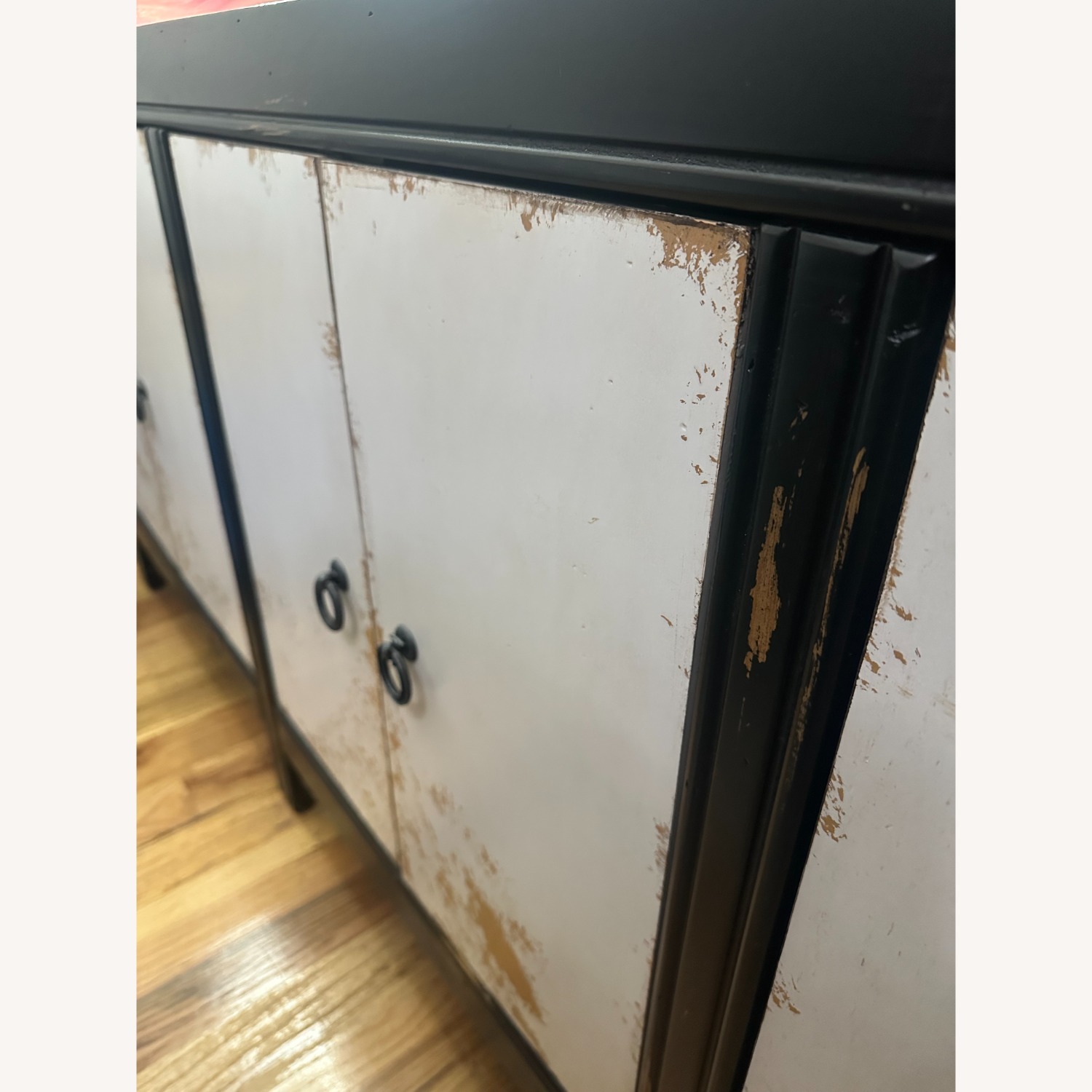 Vintage/Antique Black Wood Sideboard - AptDeco