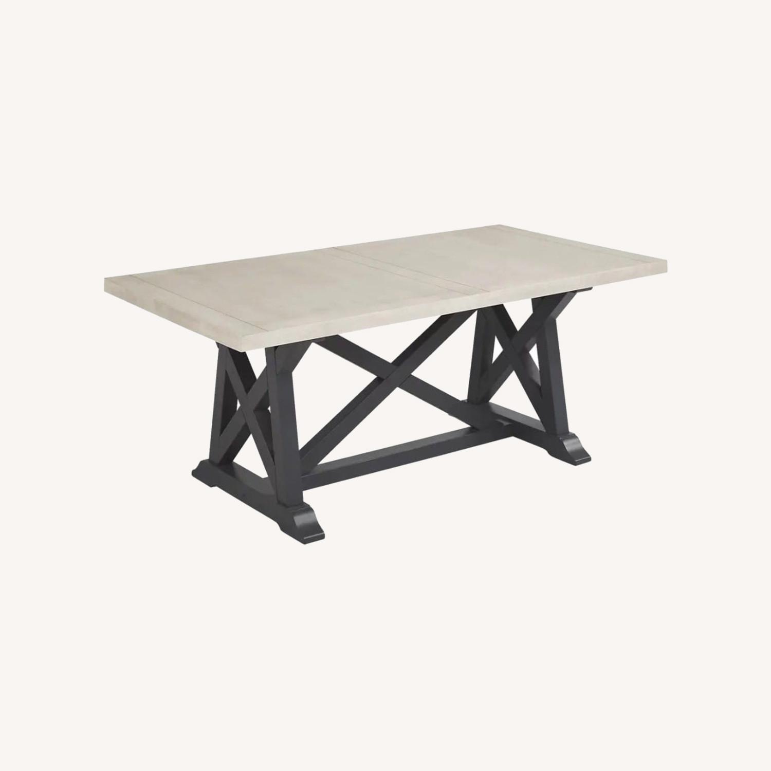 Rooms To Go Hilton Head Graphite Trestle Dining Table Set - AptDeco