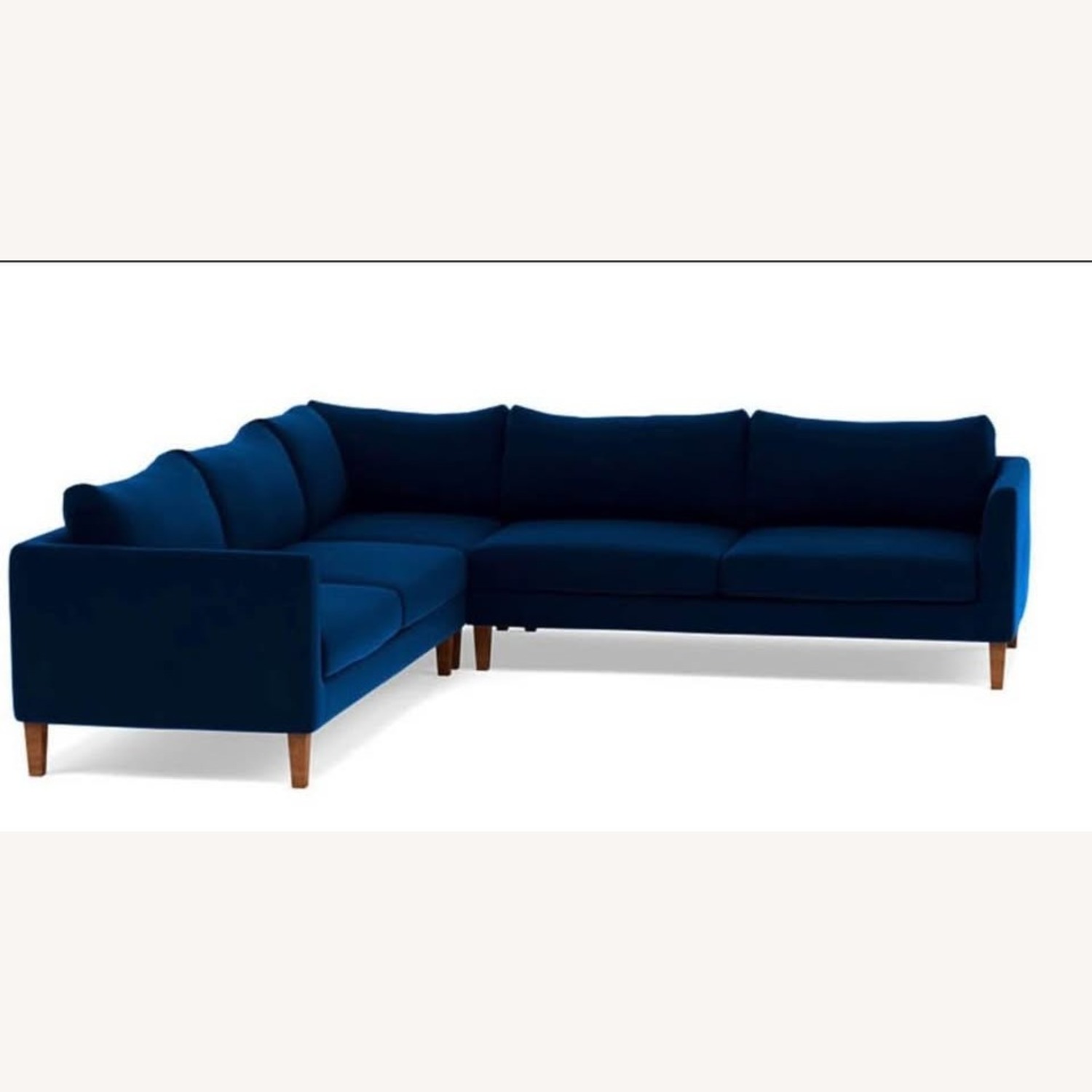 Interior Define Owens Blue Velvet Sectional - AptDeco