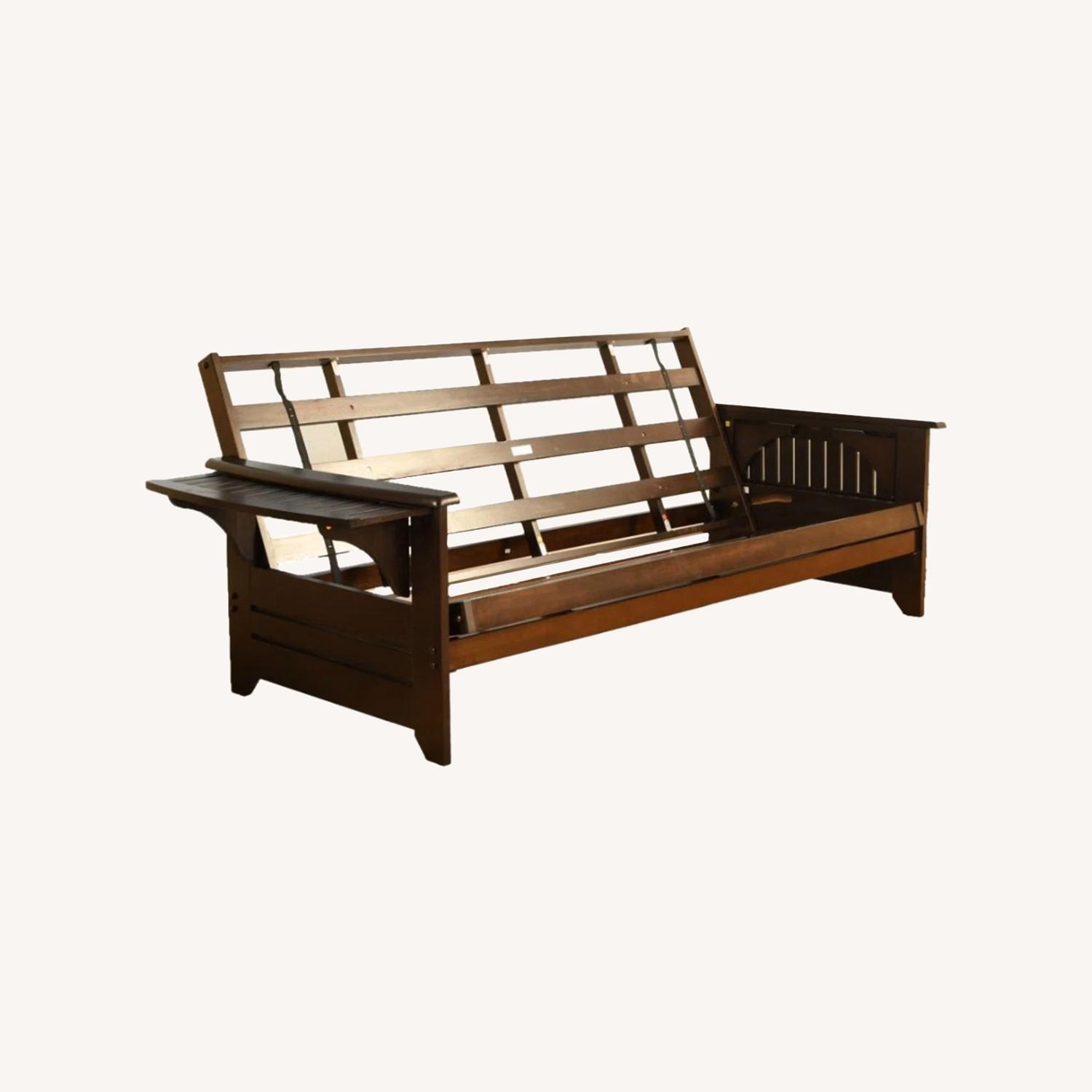 Wayfair Dark Brown Wood Futon - AptDeco