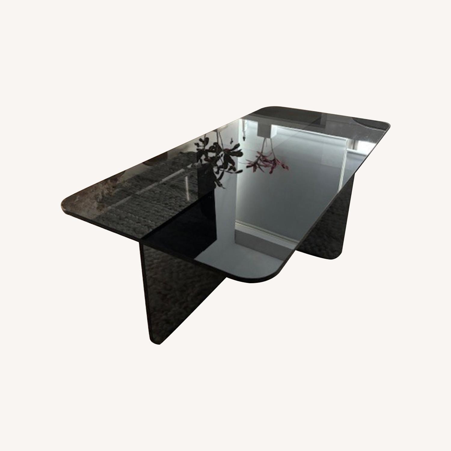 EQ3 Dark Rectangular Glass Coffee Table - AptDeco