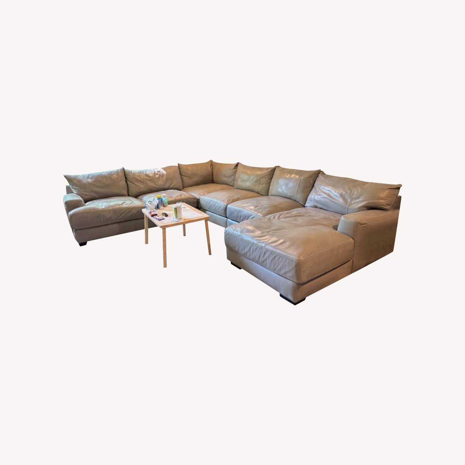 Super Comfortable Leather Sofa - AptDeco