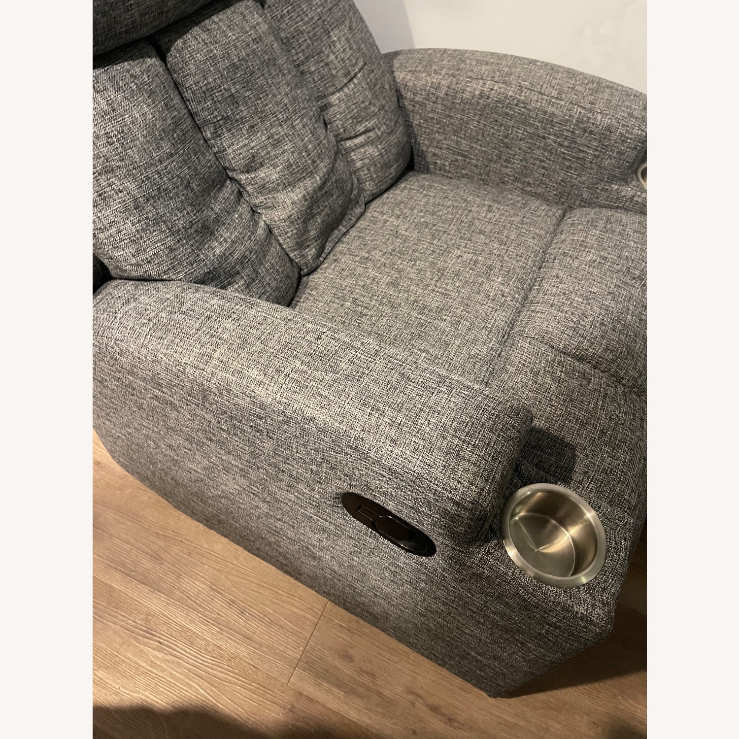 Dark Gray Fabric Recliner - AptDeco