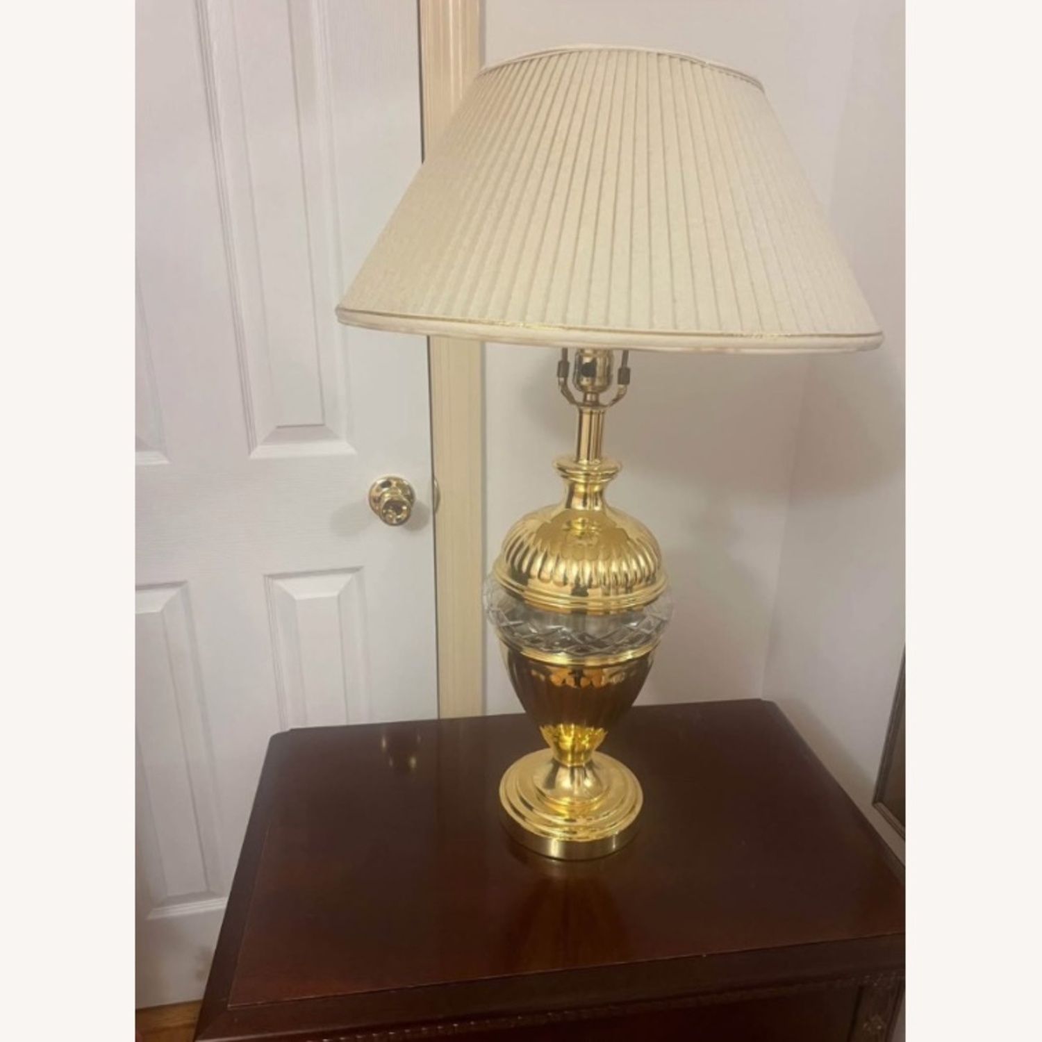 Table Lamps (2) With Embedded Glass - AptDeco