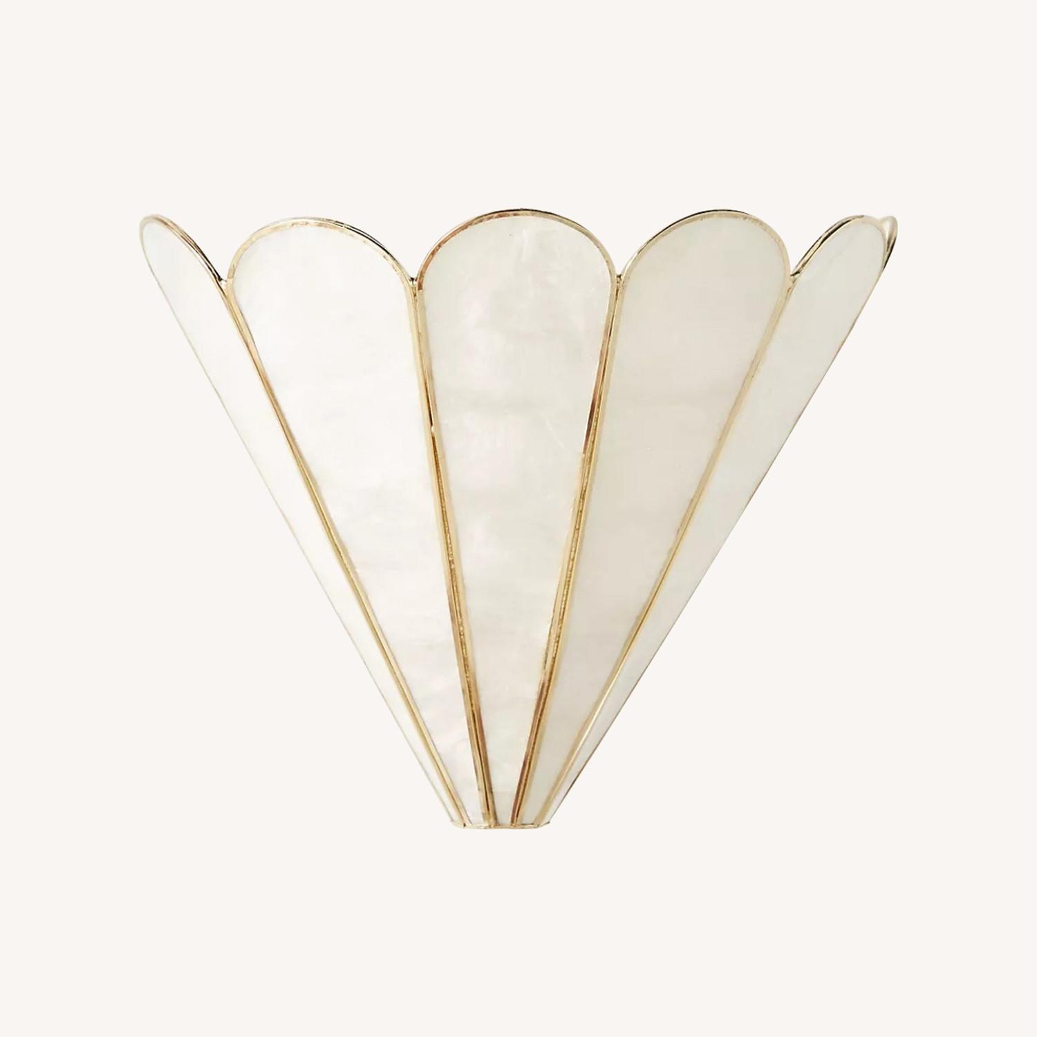 Madelyn Capiz Faceted Sconce Wall Light - AptDeco