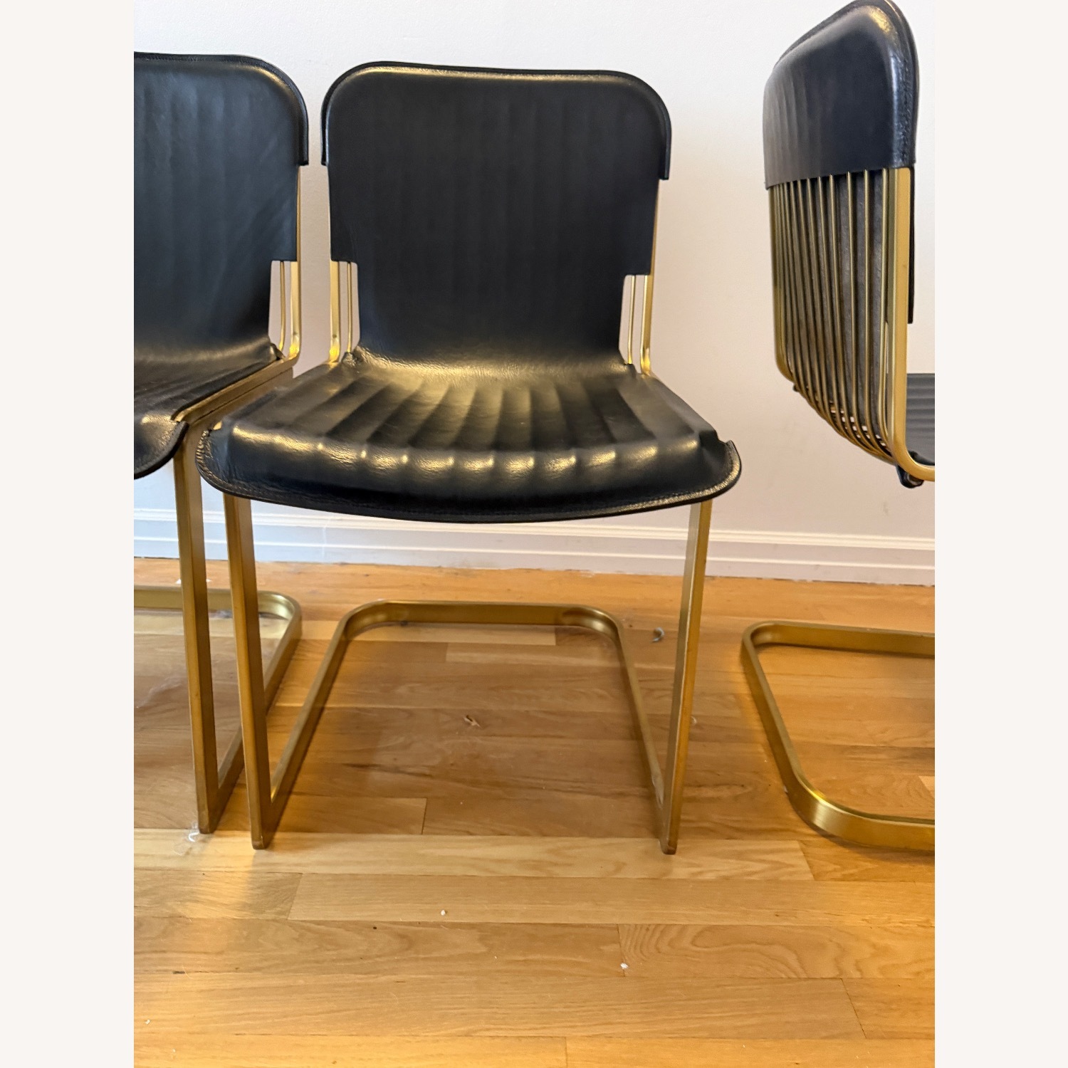 CB2 Kravitz Design Black Metal Dining Chairs - AptDeco