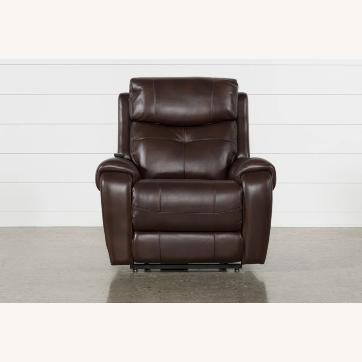 Living Spaces Carl Leather Power Lift Recliner - AptDeco