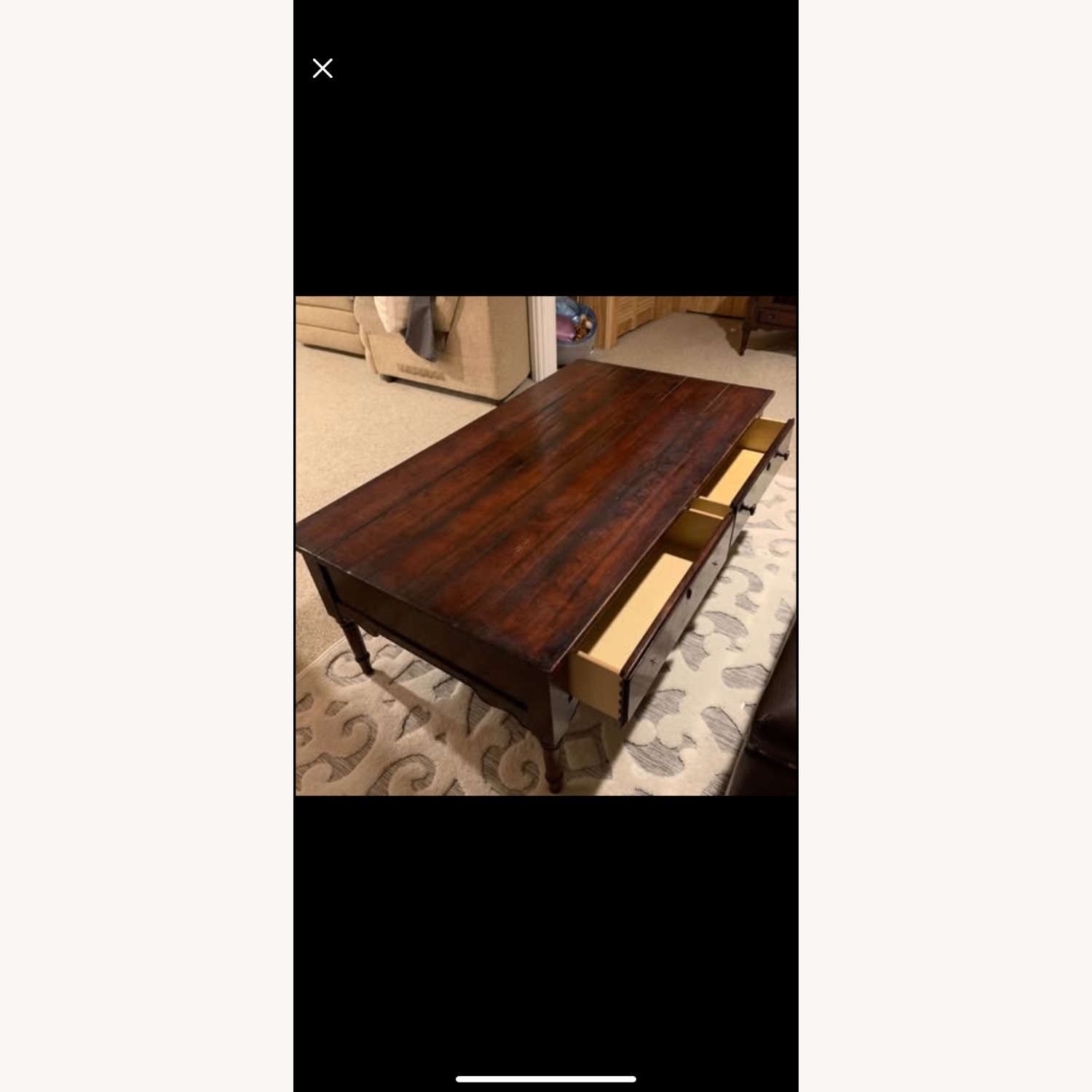 Broyhill Furniture Dark Brown Wood Coffee Table - AptDeco