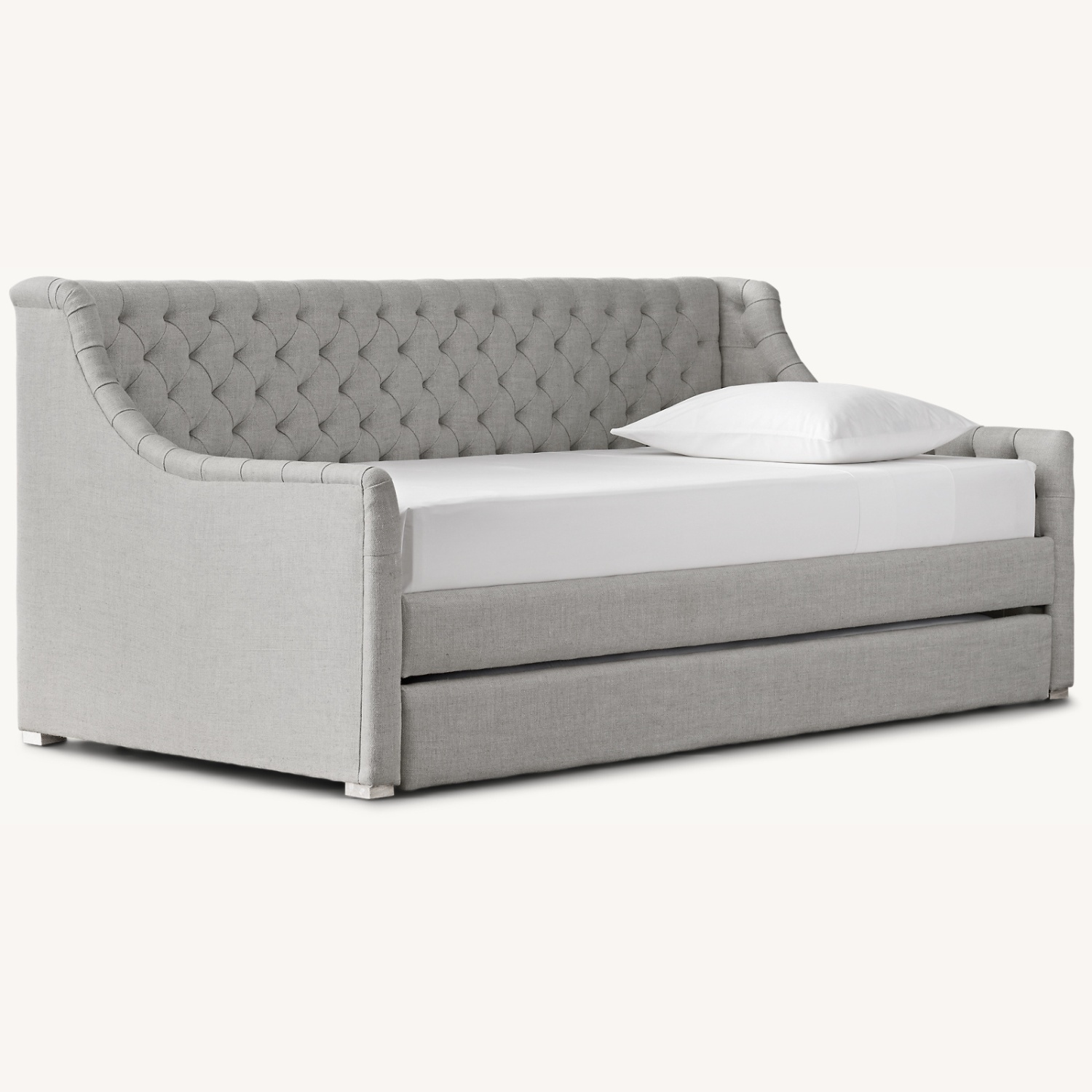 RH Devyn Tufted Upholstered Daybed With Trundle - AptDeco