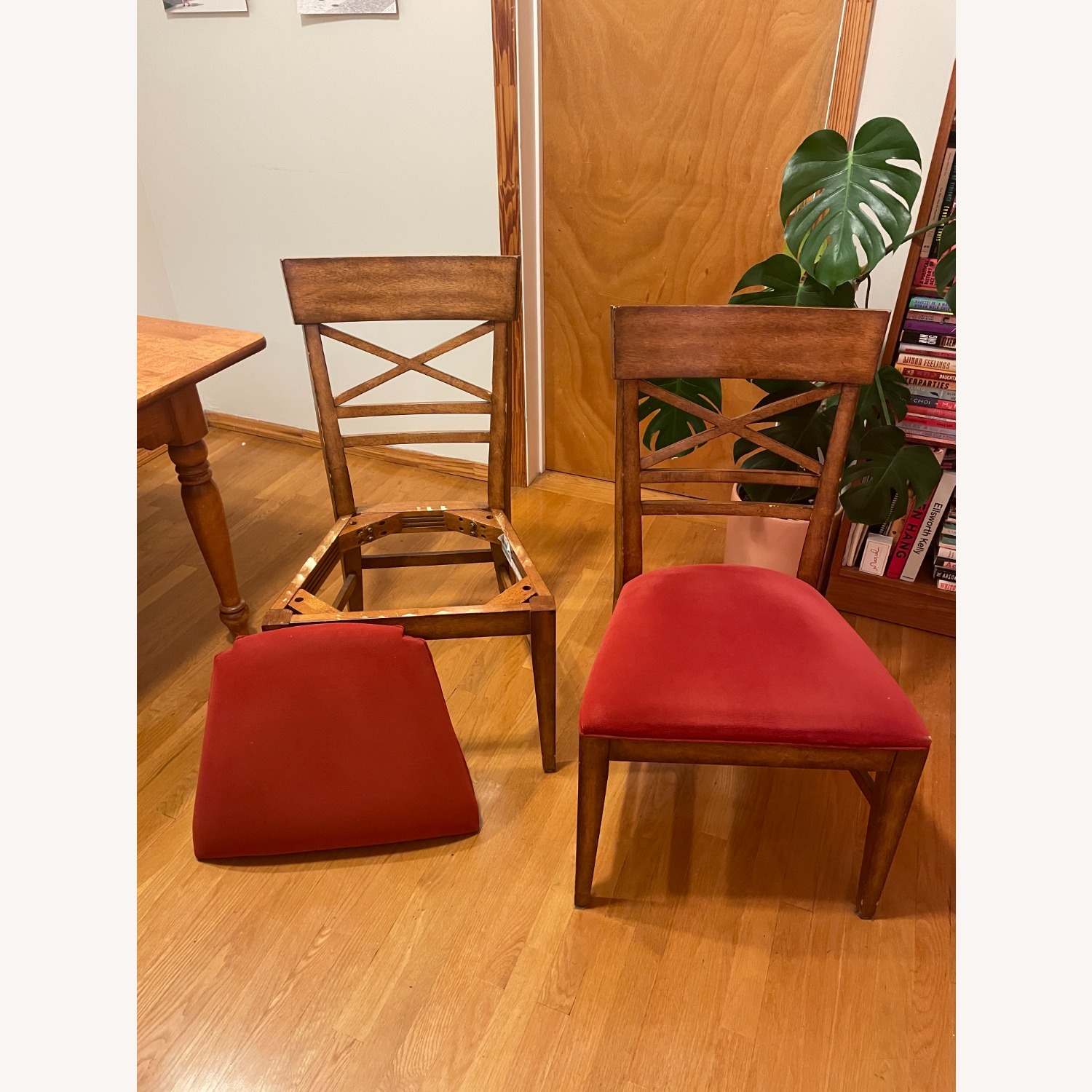 Ethan Allen Tango Dark Brown Wood Dining Chairs - AptDeco