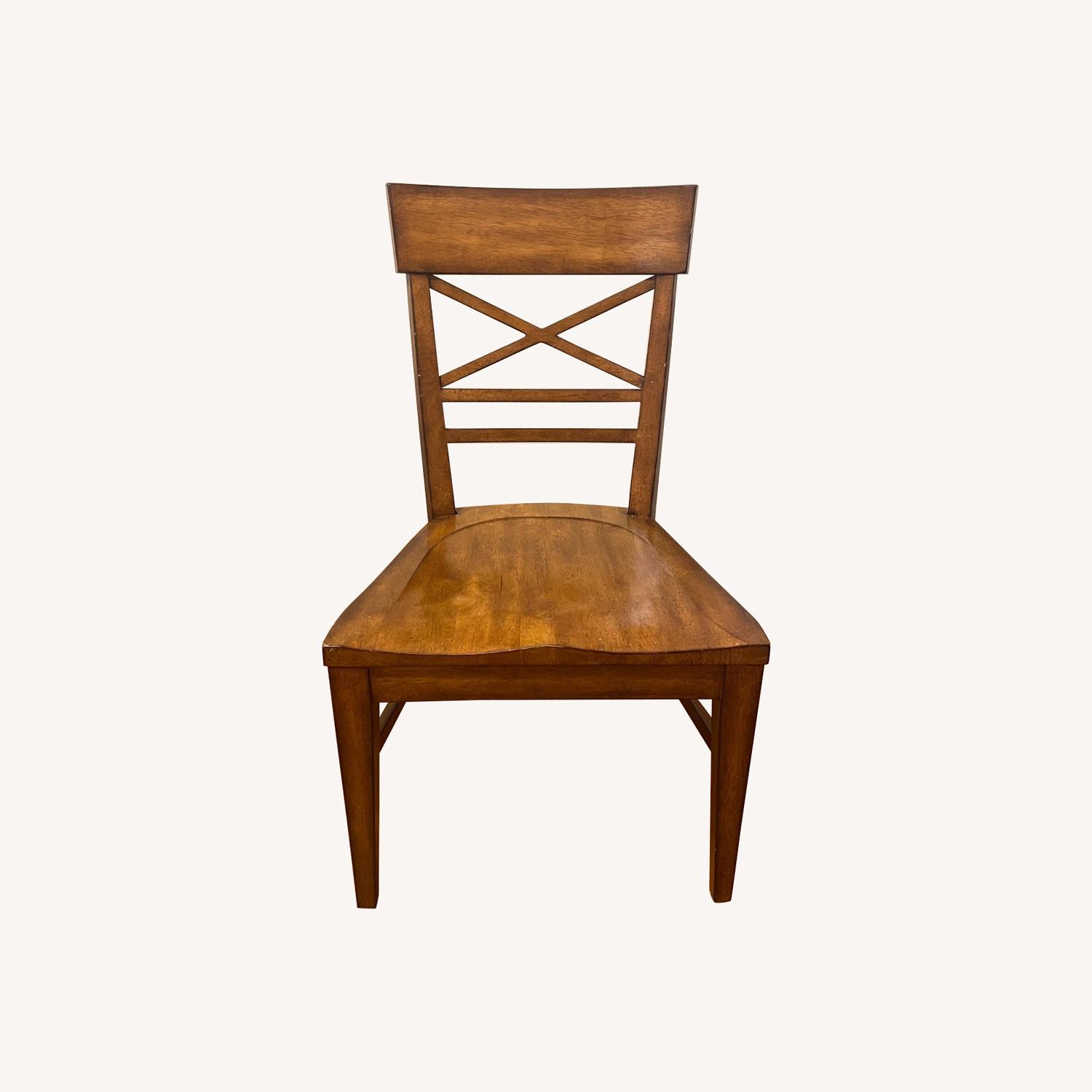 Ethan Allen Tango Dark Brown Wood Dining Chair - AptDeco