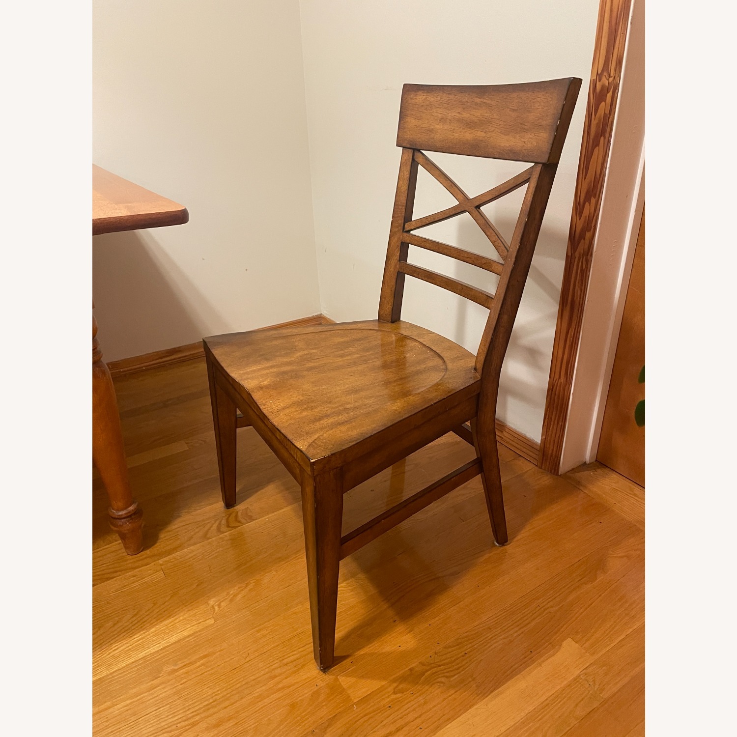 Ethan Allen Tango Dark Brown Wood Dining Chair - AptDeco