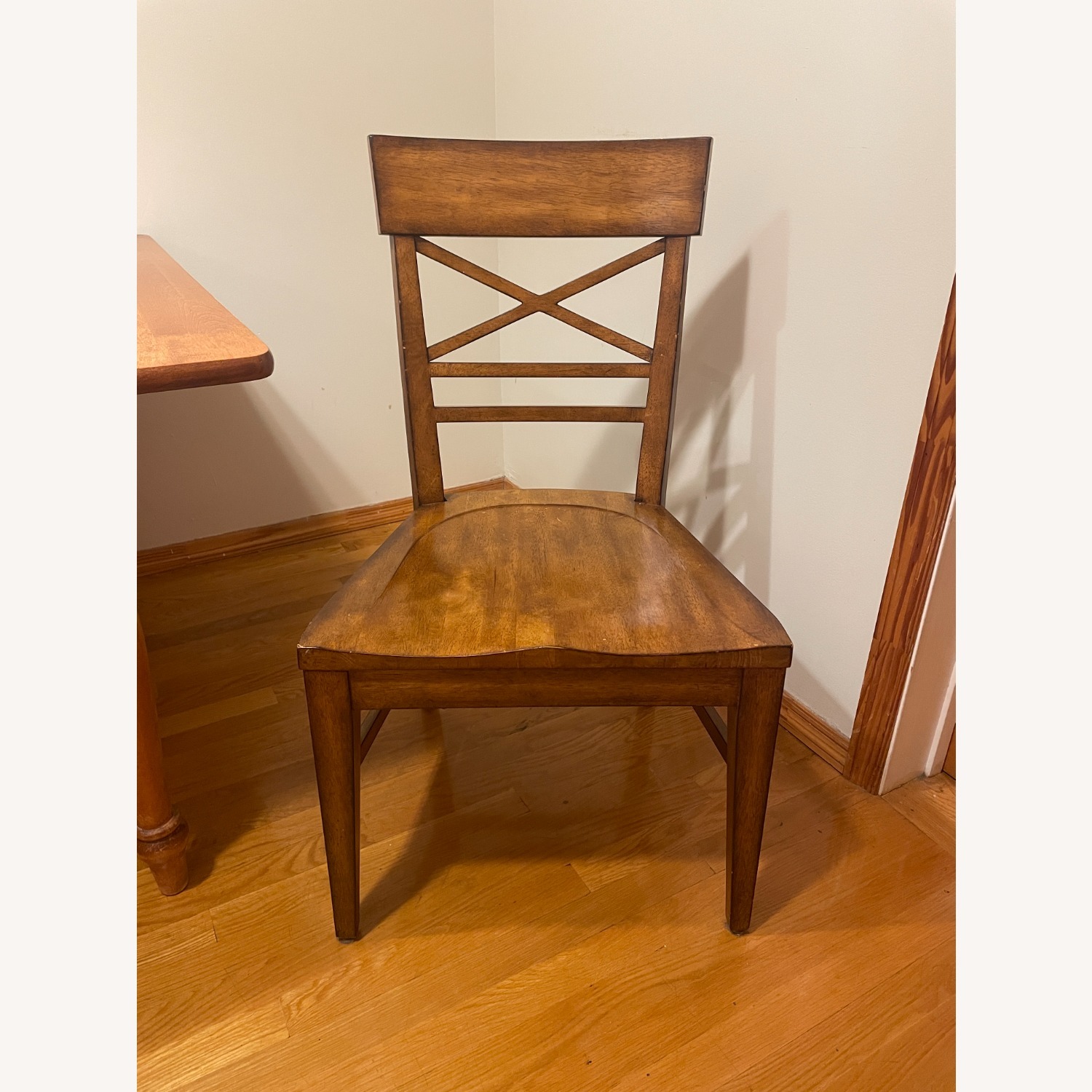 Ethan Allen Tango Dark Brown Wood Dining Chair - AptDeco