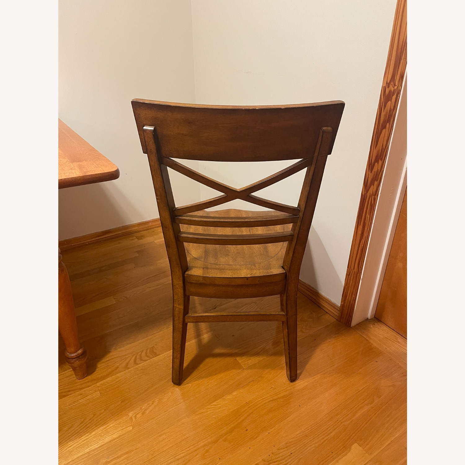 Ethan Allen Tango Dark Brown Wood Dining Chair - AptDeco