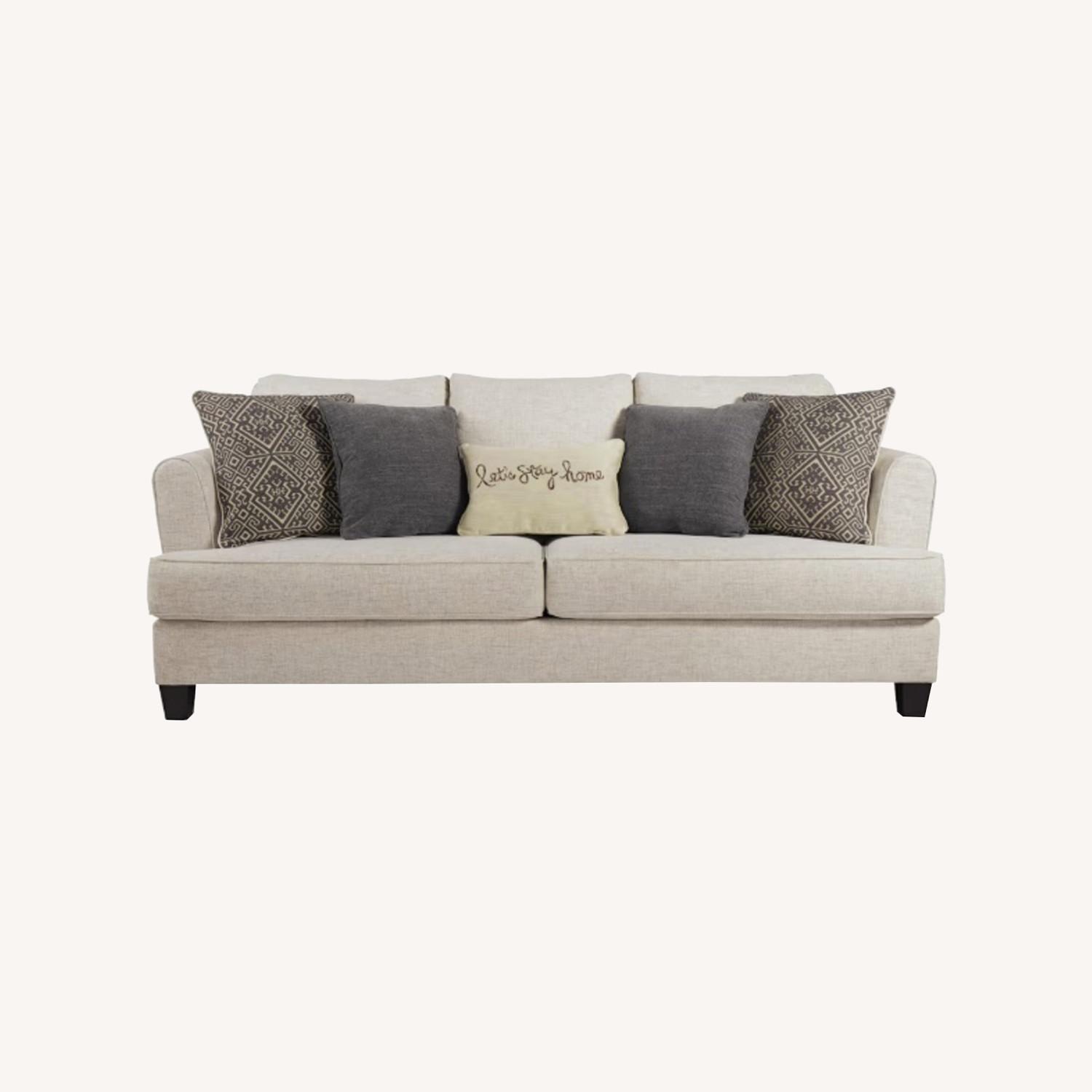 Ashley Furniture Alcona Light Gray Fabric 3+ Seater Sofa - AptDeco