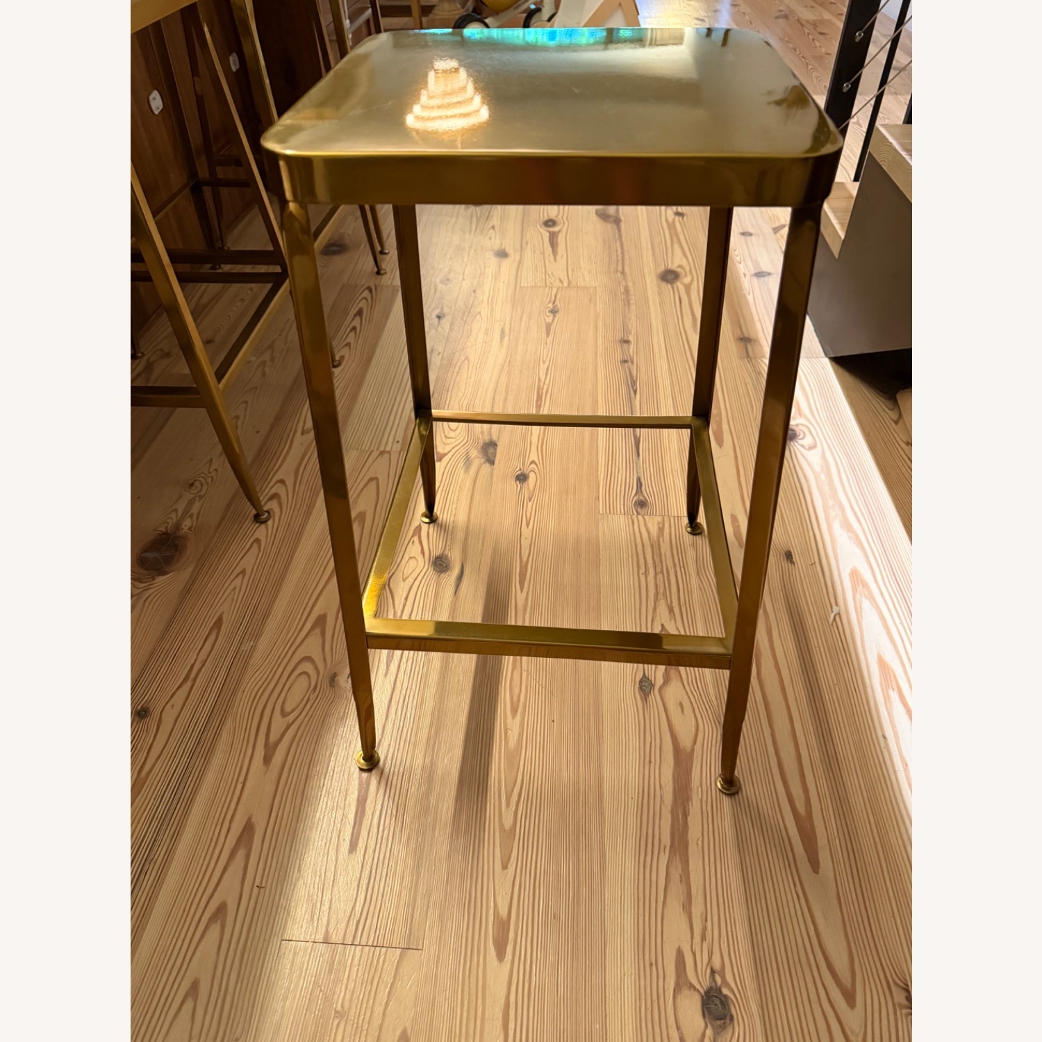 CB2 Flint Gold Counter Stools - AptDeco