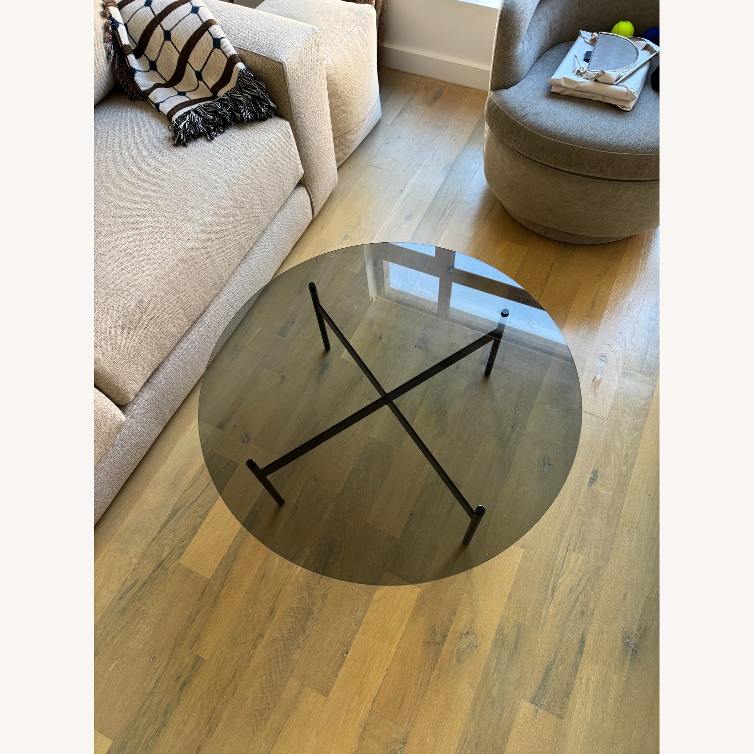 Blu Dot Flume Transparent Glass Coffee Table - AptDeco