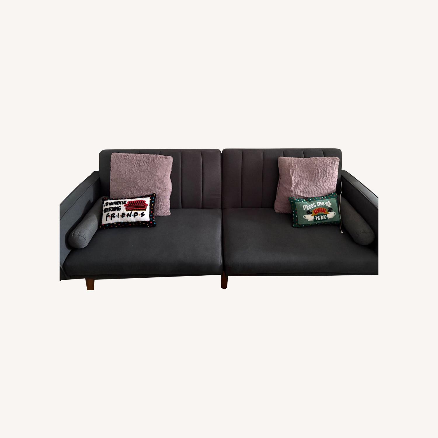 Gray Futon Couch - AptDeco