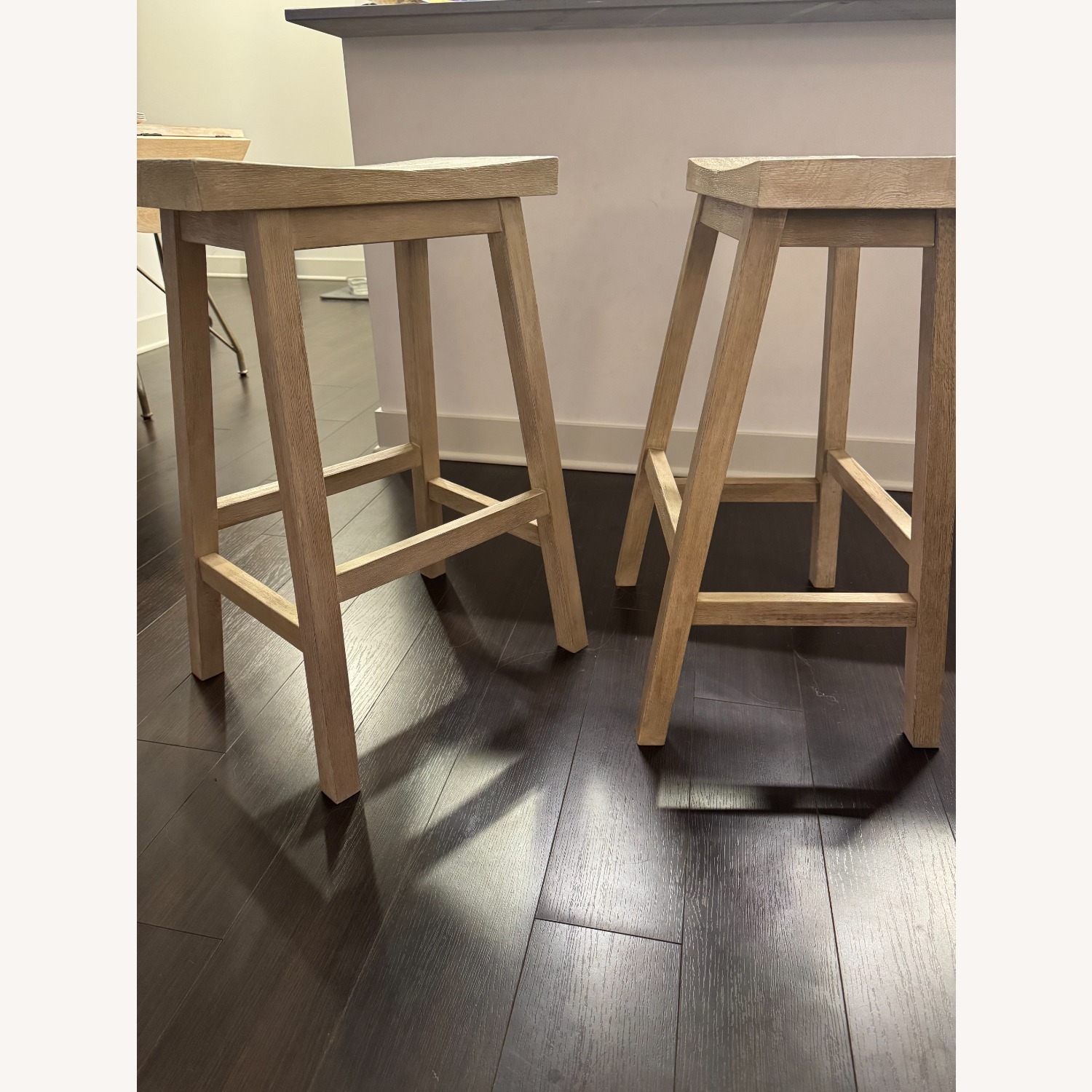 Pottery Barn Tibetan Natural Wood Stools - AptDeco