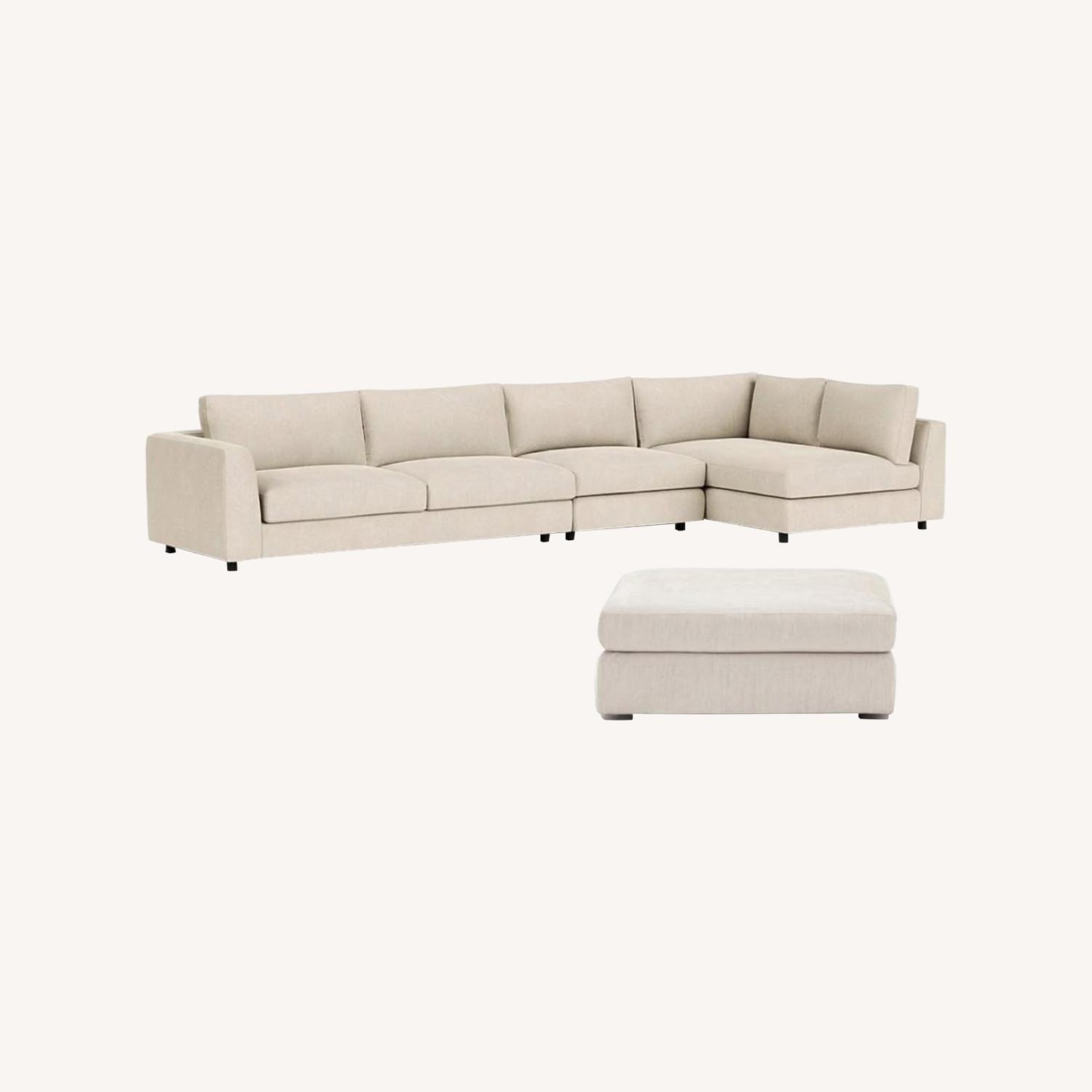 EQ3 CELLO 3-Piece Sectional Sofa w/ Ottoman - AptDeco