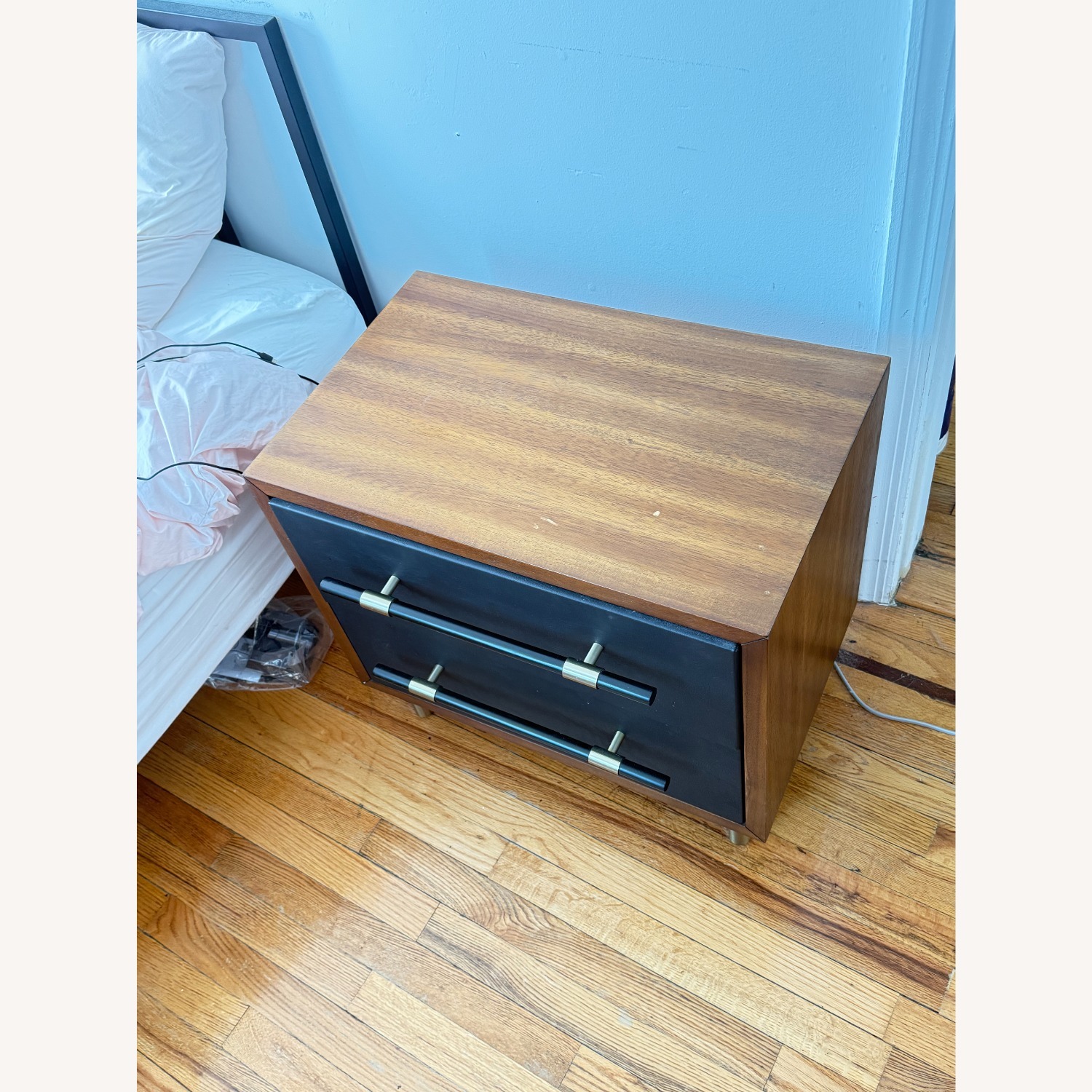 CB2 Oberlin Dark Brown Wood Nightstand - AptDeco