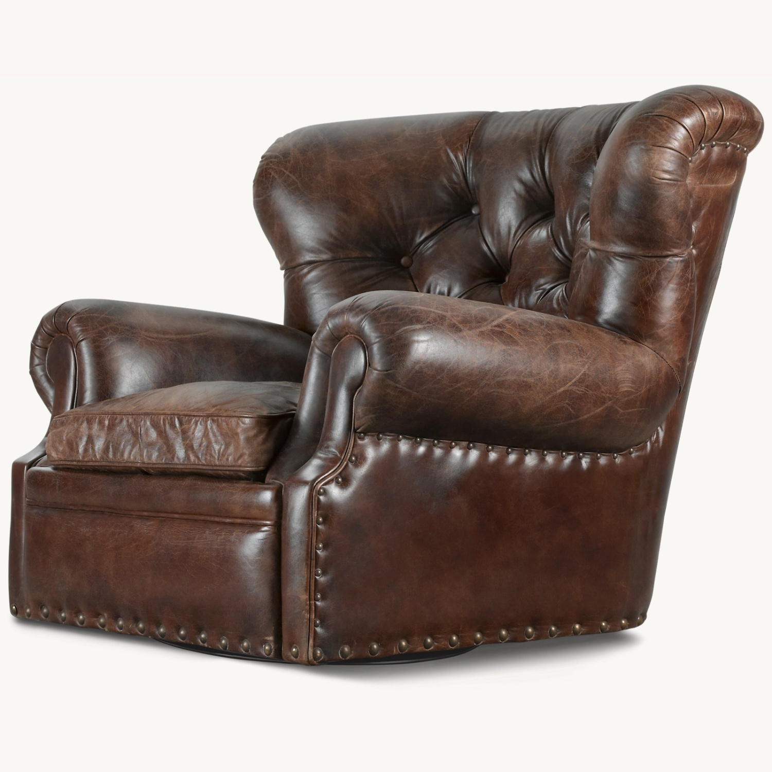 Restoration Hardware Churchill Leather Armchair - AptDeco