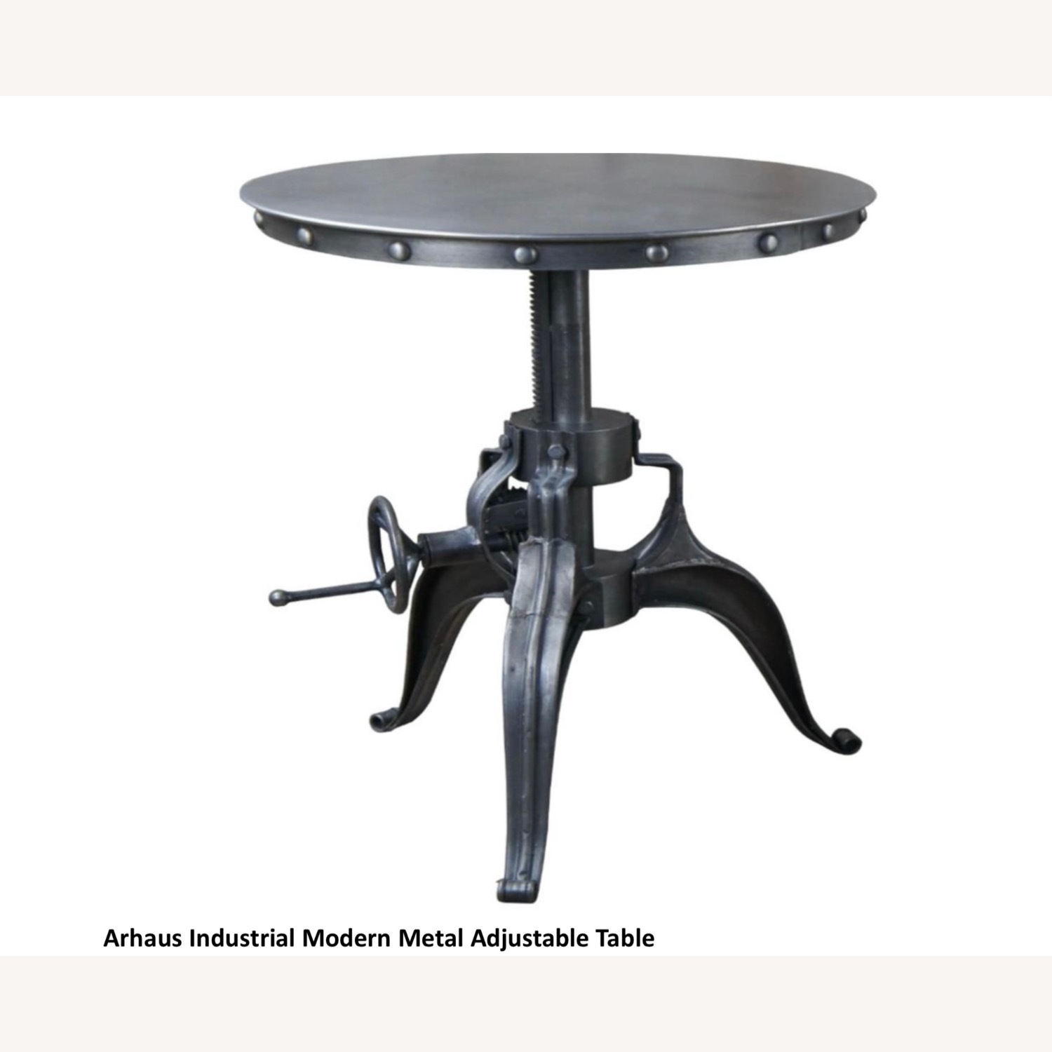 Arhaus Light Gray Metal Side Table - AptDeco