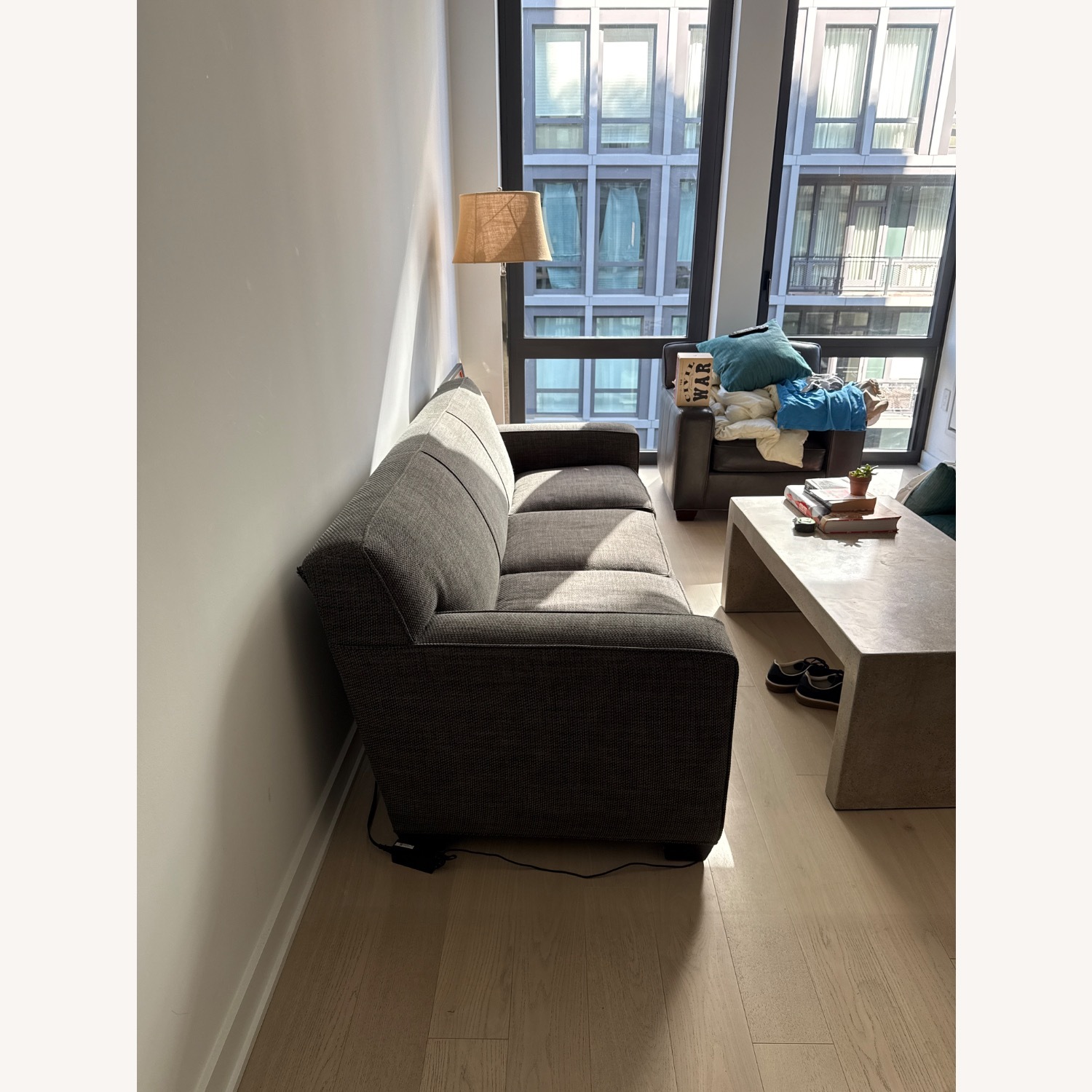 Crate & Barrel Cameron Gray Couch - AptDeco