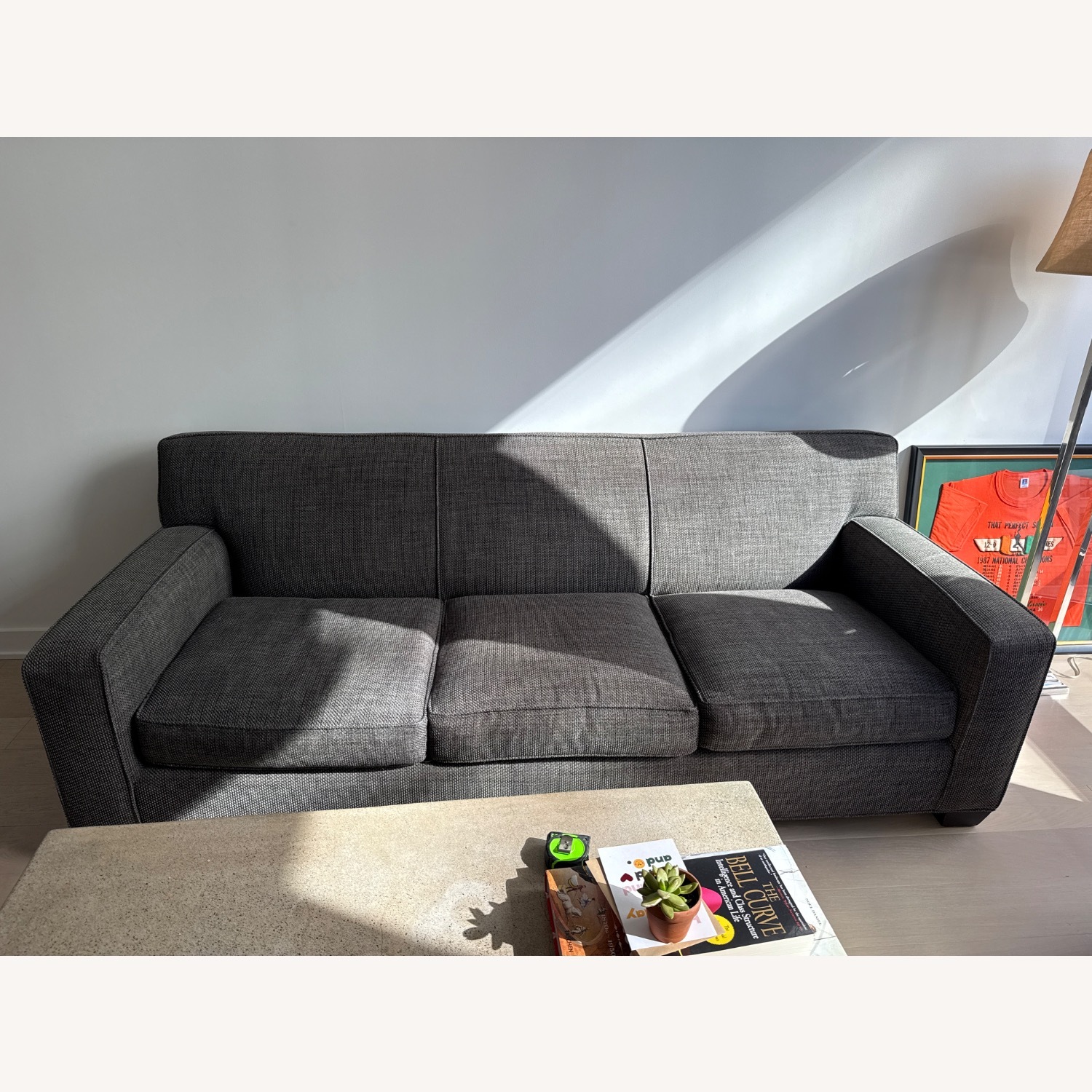 Crate & Barrel Cameron Gray Couch - AptDeco