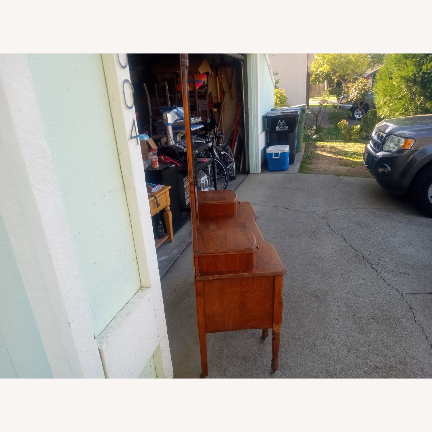 Natural Wood Nightstand - AptDeco