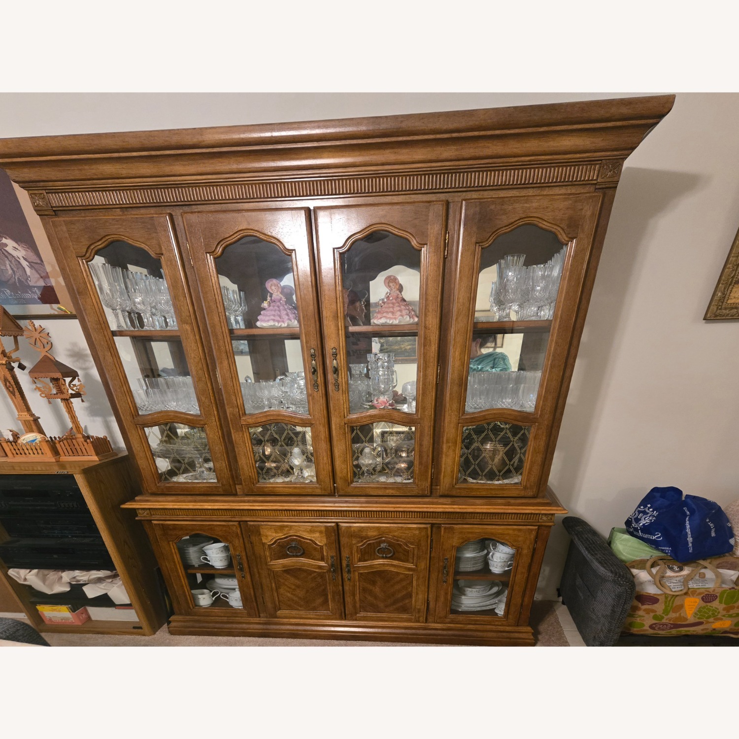 Vintage Wooden China Cabinet - AptDeco