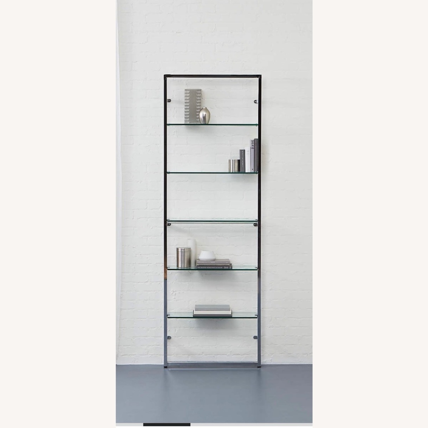CB2 Tesso Chrome Metal Wallmount Bookshelf - AptDeco