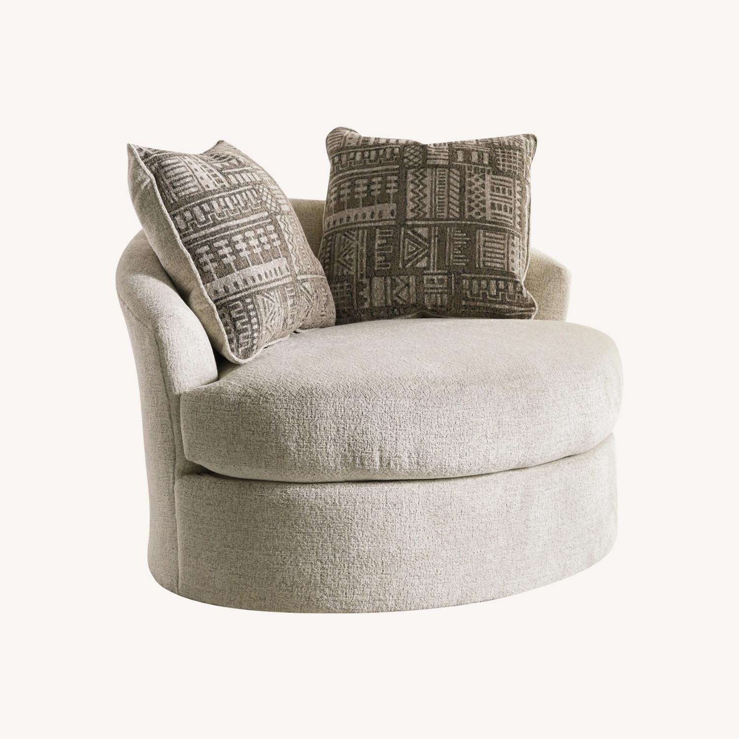 Soletren Swivel Barrel Chair - AptDeco