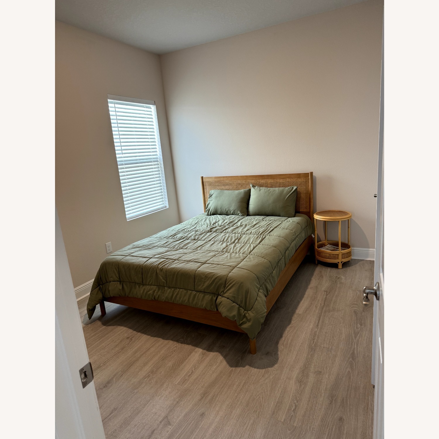Joybird Cleo Natural Wood Queen Bed - AptDeco