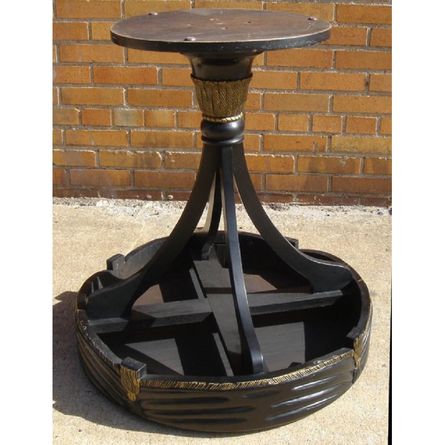 Side Table w/ Carved Black Sash Decoration - AptDeco