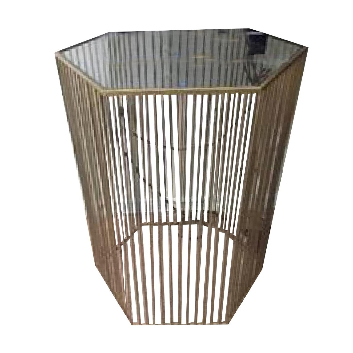 Gold Cage TV Stand - AptDeco