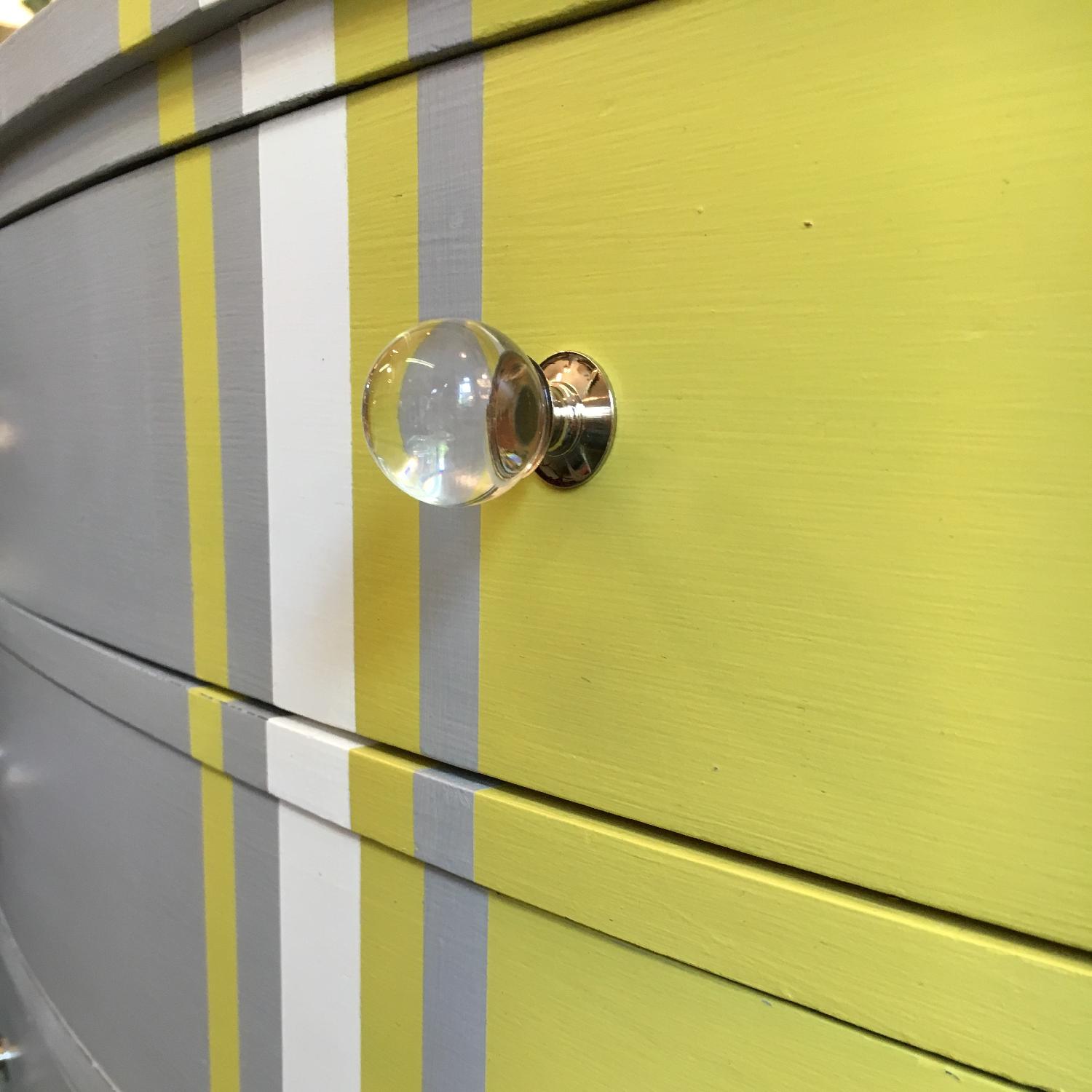 Custom Painted Striped Chest of Drawers - AptDeco