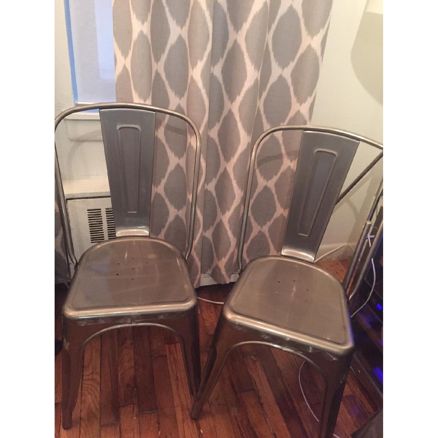 Industrial Gun Metal Dining Chair - AptDeco