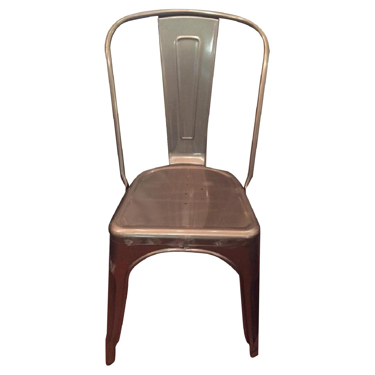 Industrial Gun Metal Dining Chair - AptDeco