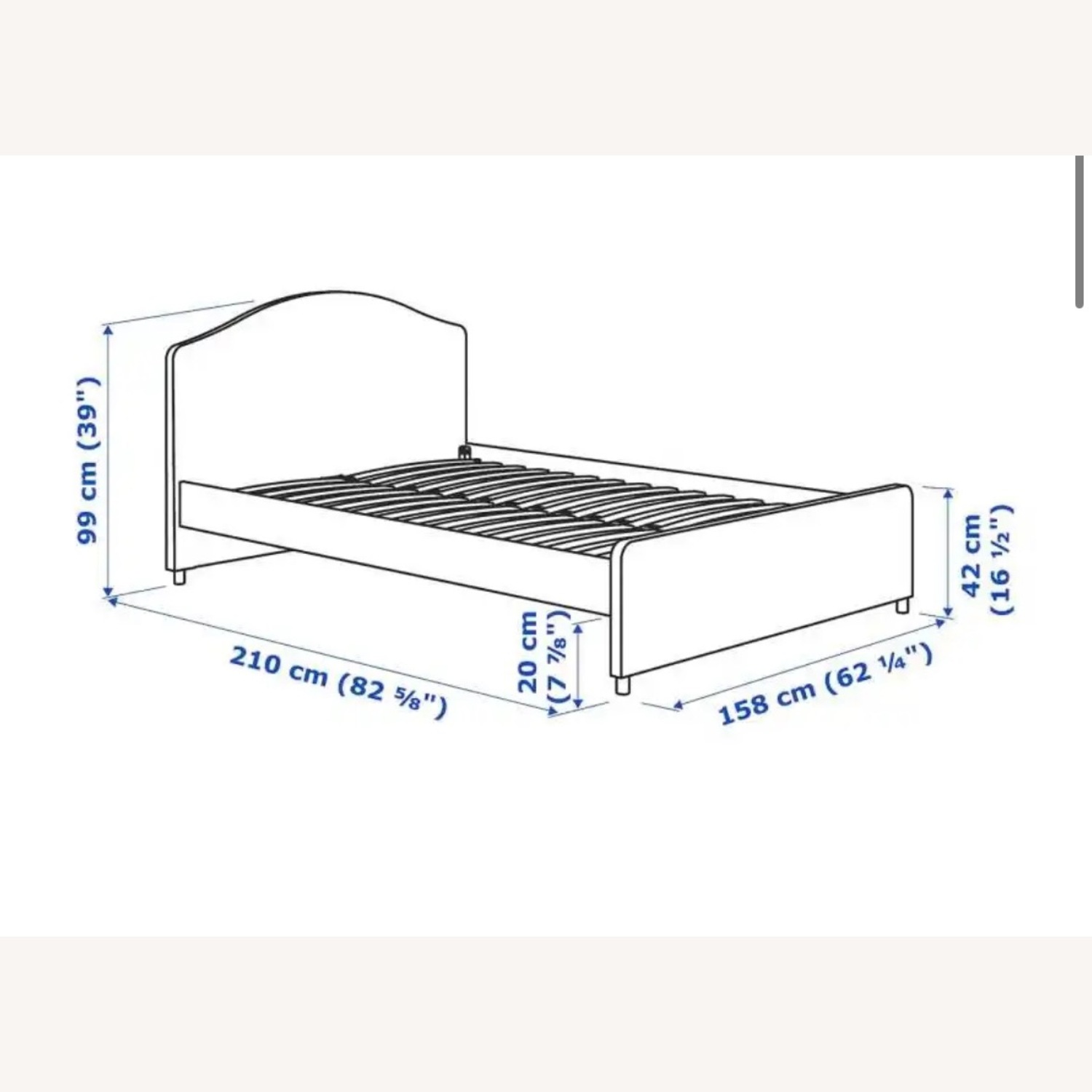 IKEA Hauga Dark Gray Fabric Queen Bed - AptDeco
