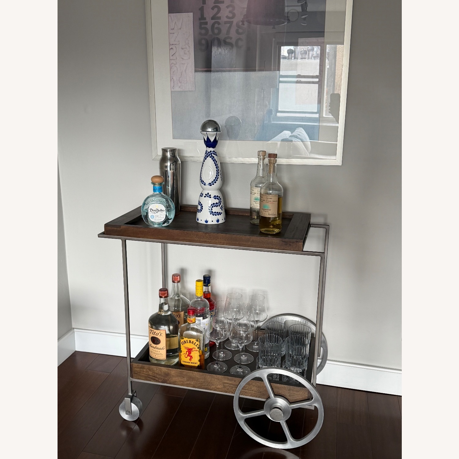 Industrial Modern Bar Cart - AptDeco