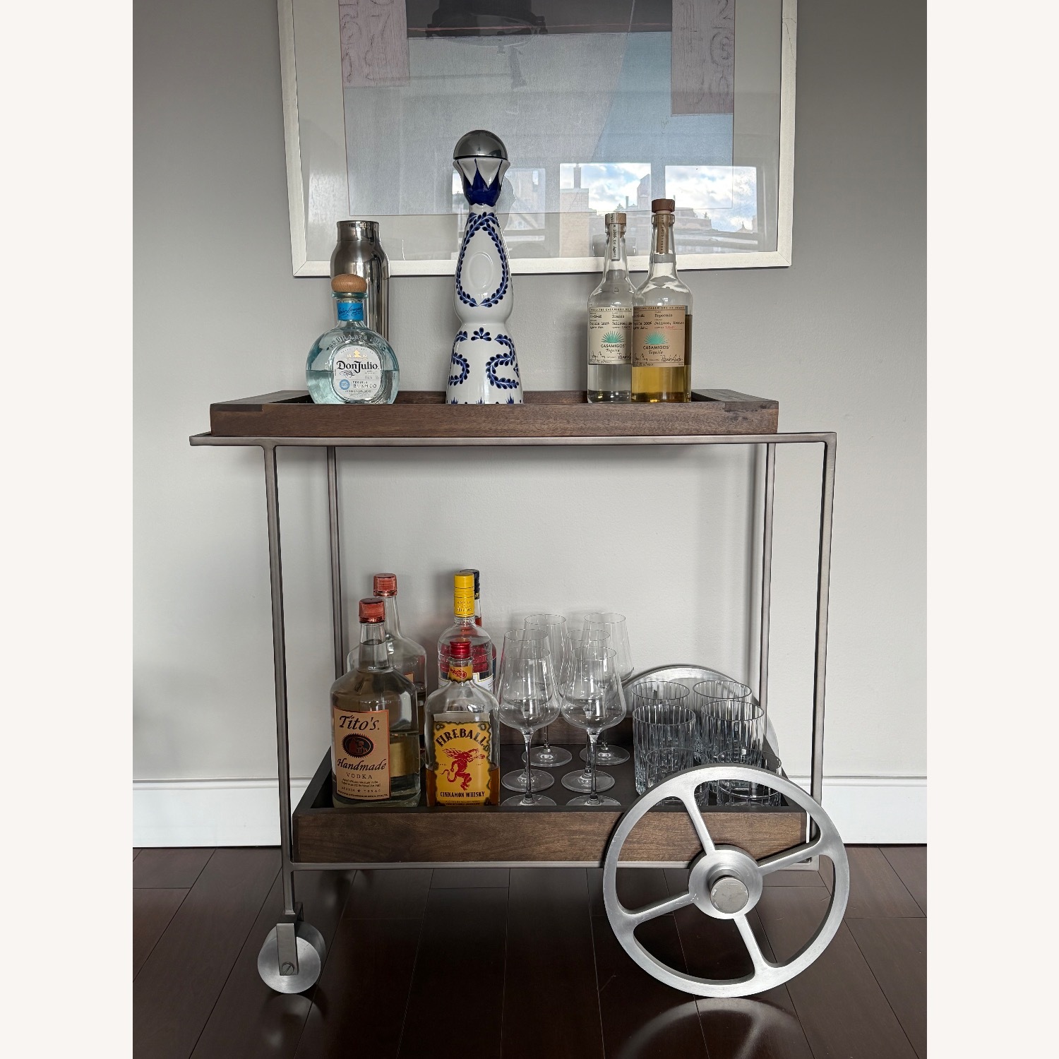 Industrial Modern Bar Cart - AptDeco