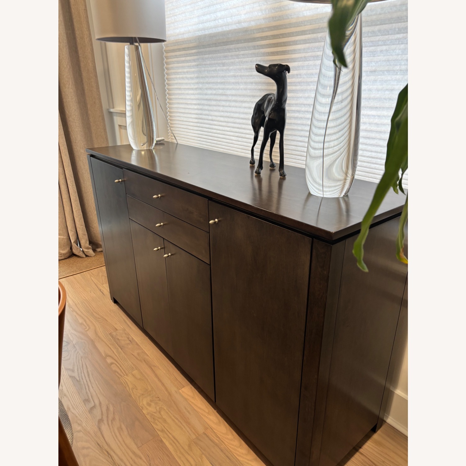 Dark Brown Wood Sideboard - AptDeco